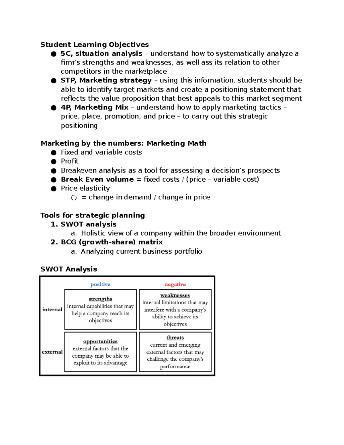 Lecture 40 – Course Review - Student Learning Objectives 5C, situation ...