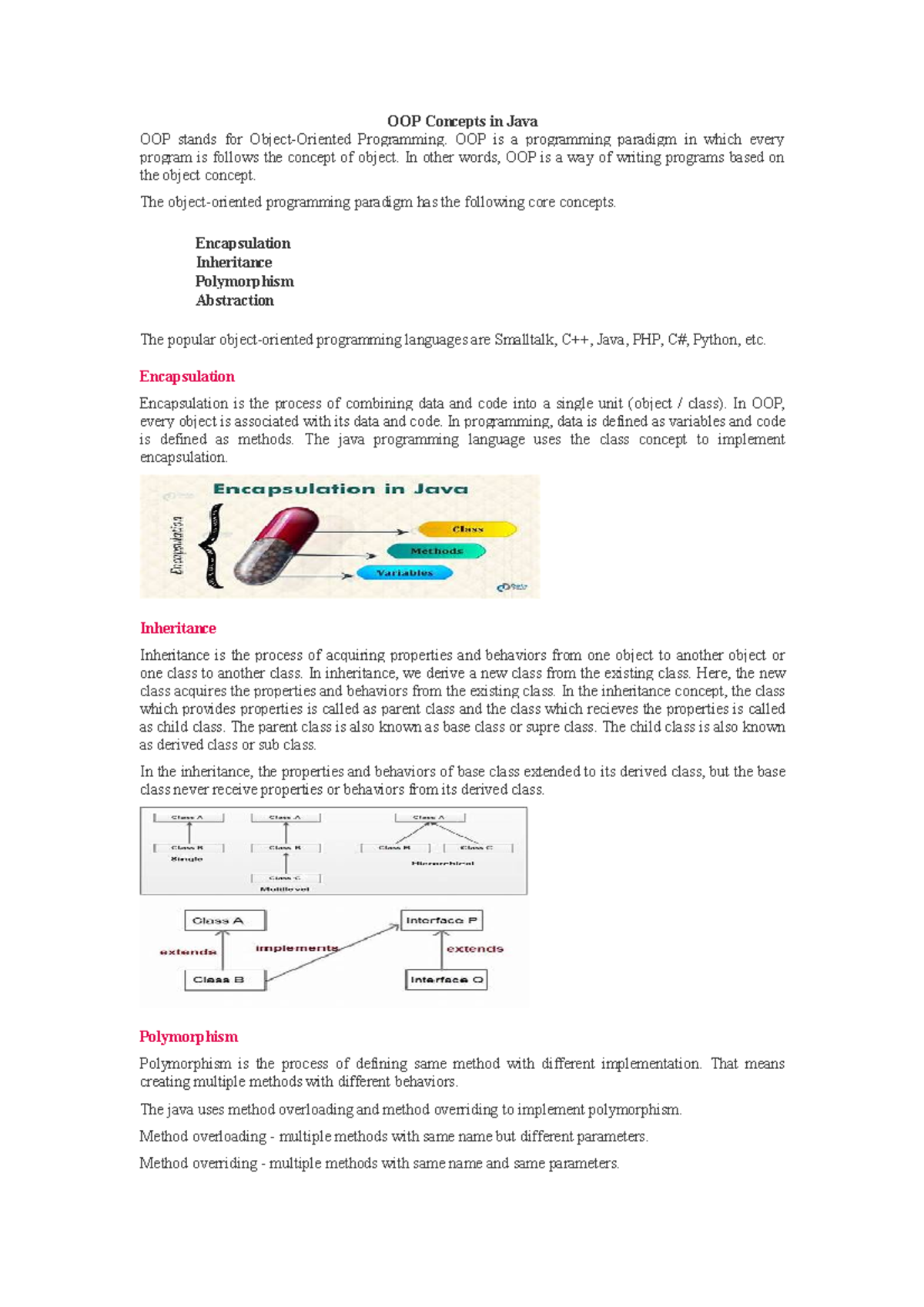 Wt Oops Oops Concepts Of Java Oop Concepts In Java Oop Stands For 9431
