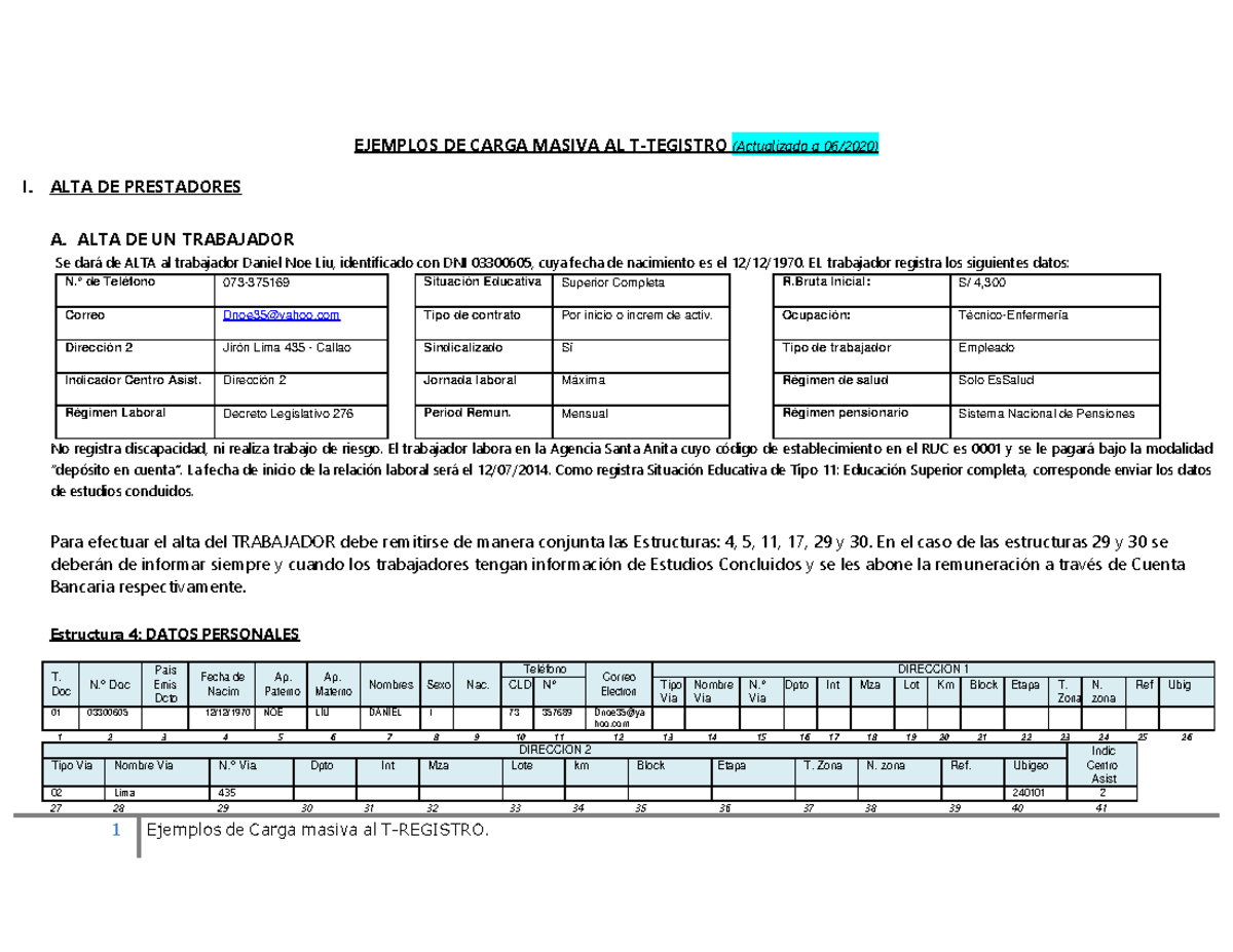 Ejemplos DE Carga Masiva MOD Junio 20 0 - EJEMPLOS DE CARGA MASIVA AL T ...