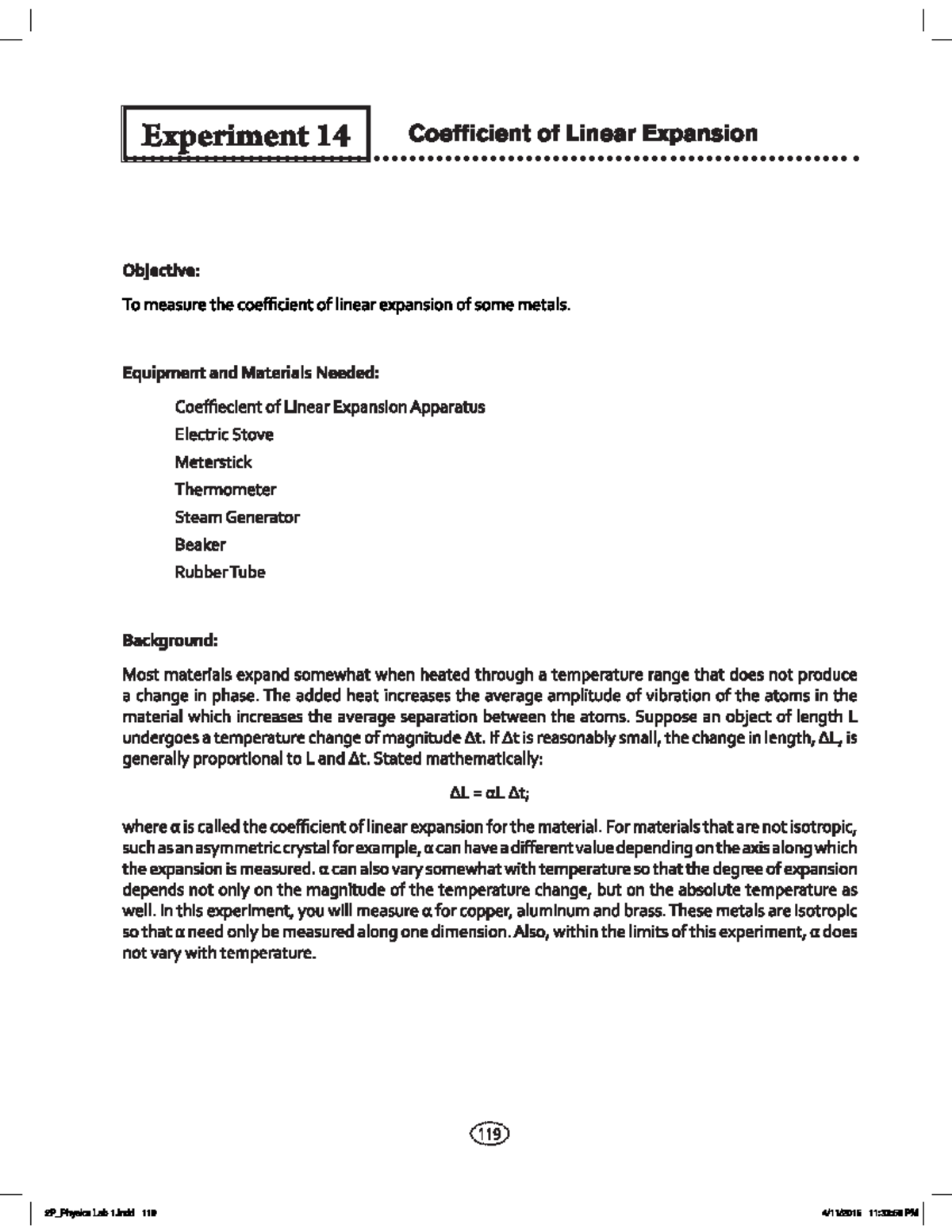 Experiment 14 Coe - Bachelor Of Elementary Education - Studocu