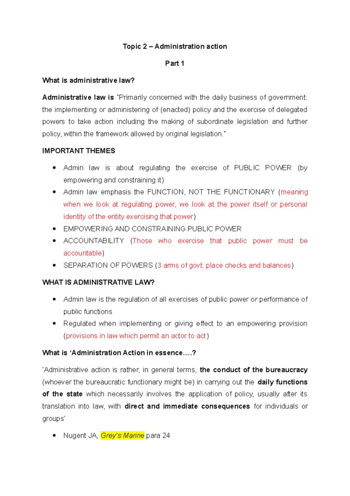 Topic 2 Admin law - This document contains descriptive notes of unit 2 ...
