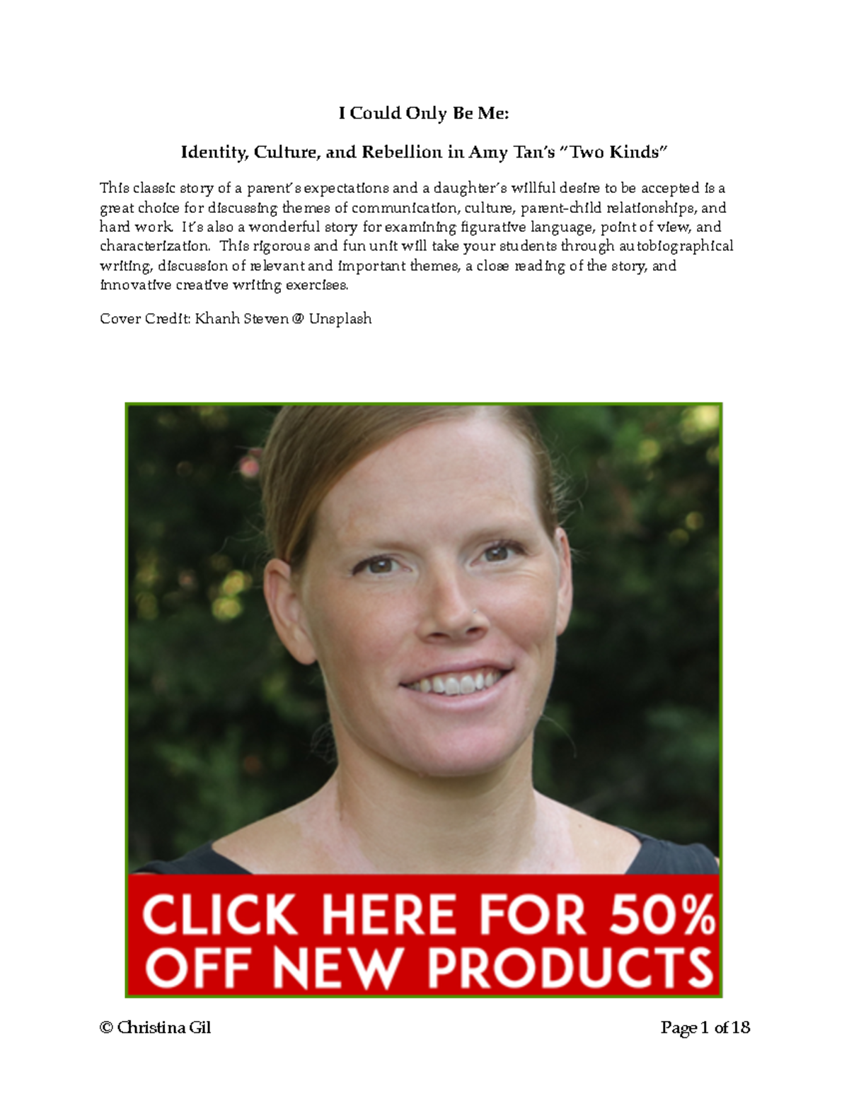 Two Kinds Amy Tan Unit PDF - I Could Only Be Me: Identity, Culture, and ...