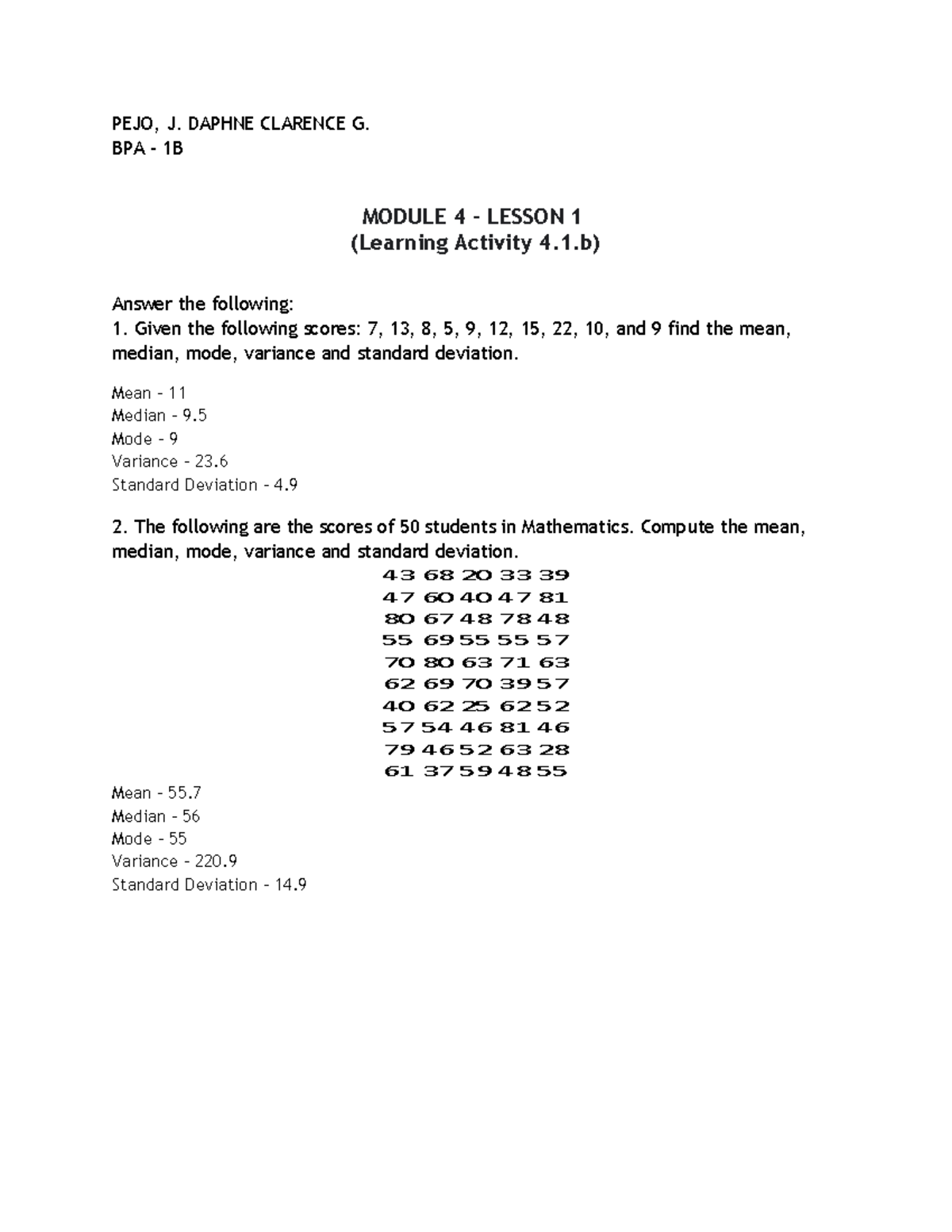 Module 4 - Learning Activity 4 - PEJO, J. DAPHNE CLARENCE G. BPA – 1B ...