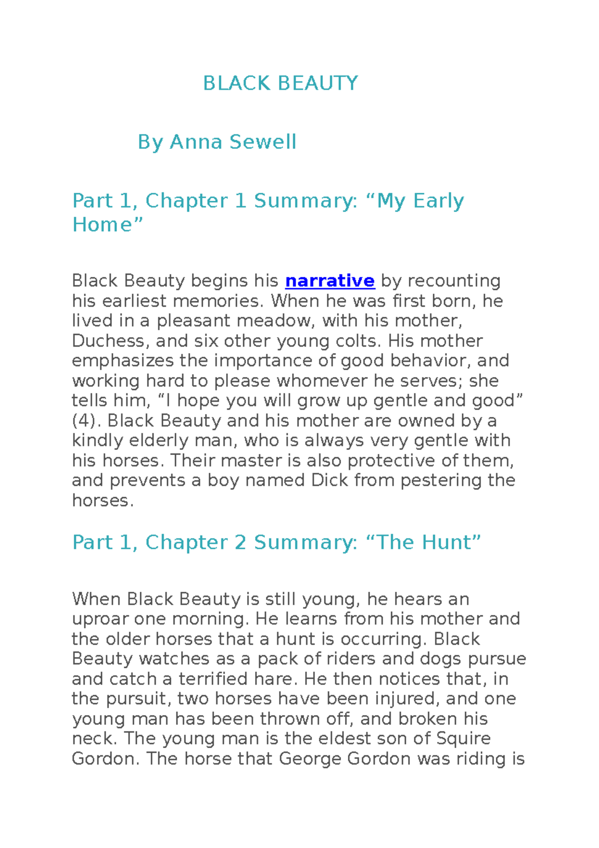 Black Beauty - penguin Book - BLACK BEAUTY By Anna Sewell Part 1 ...