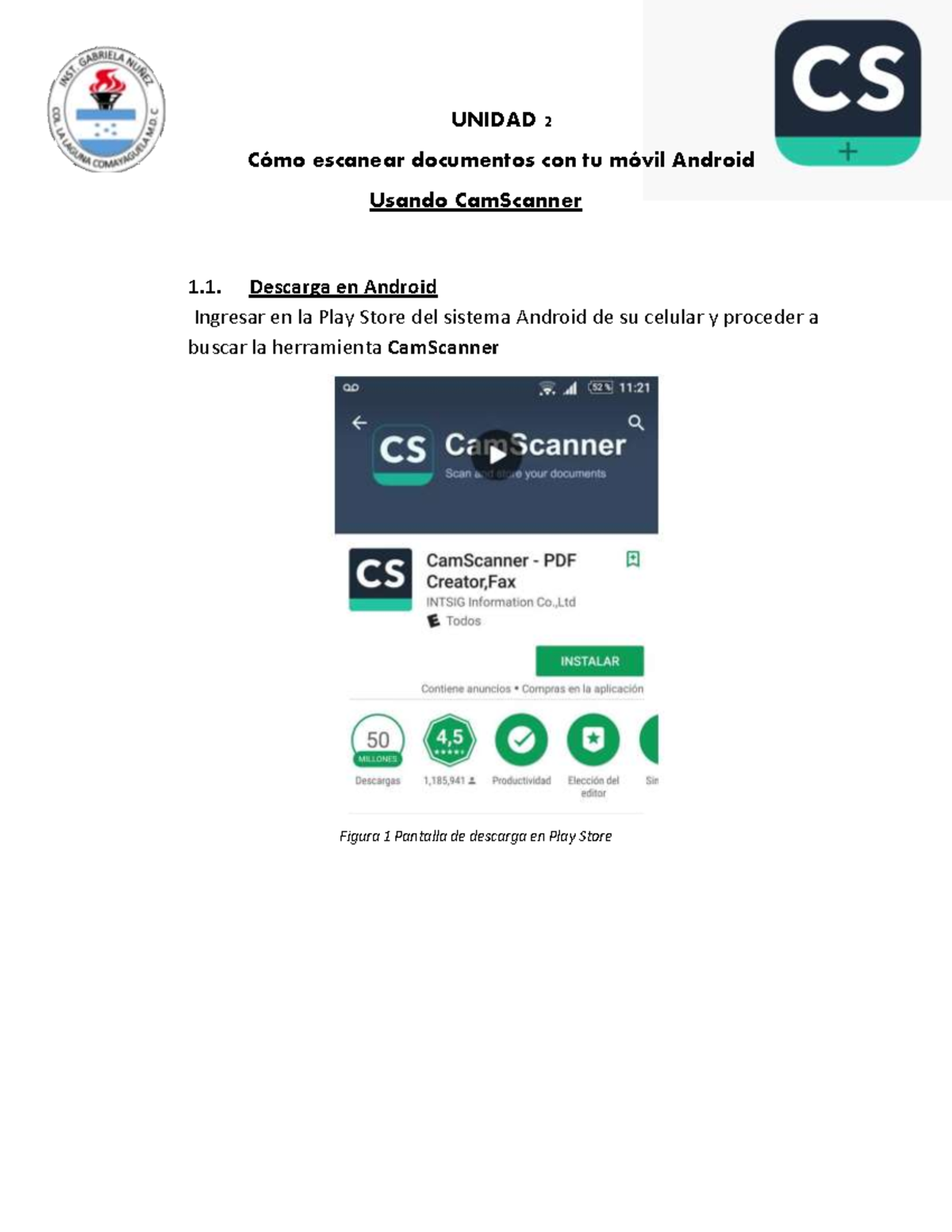 Unidad 2 Camscanner - trabajo tutorial tics - UNIDAD 2 CÛmo escanear ...