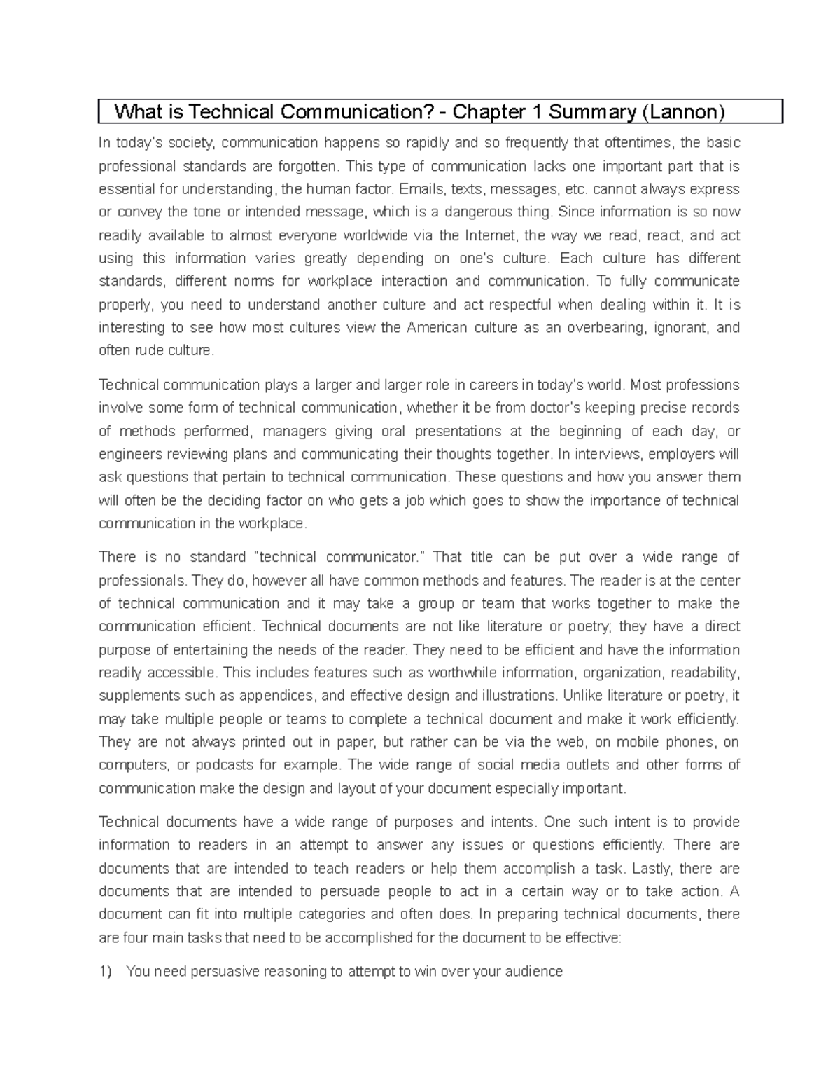 Technical Communication: Importance and Strategies - Studocu