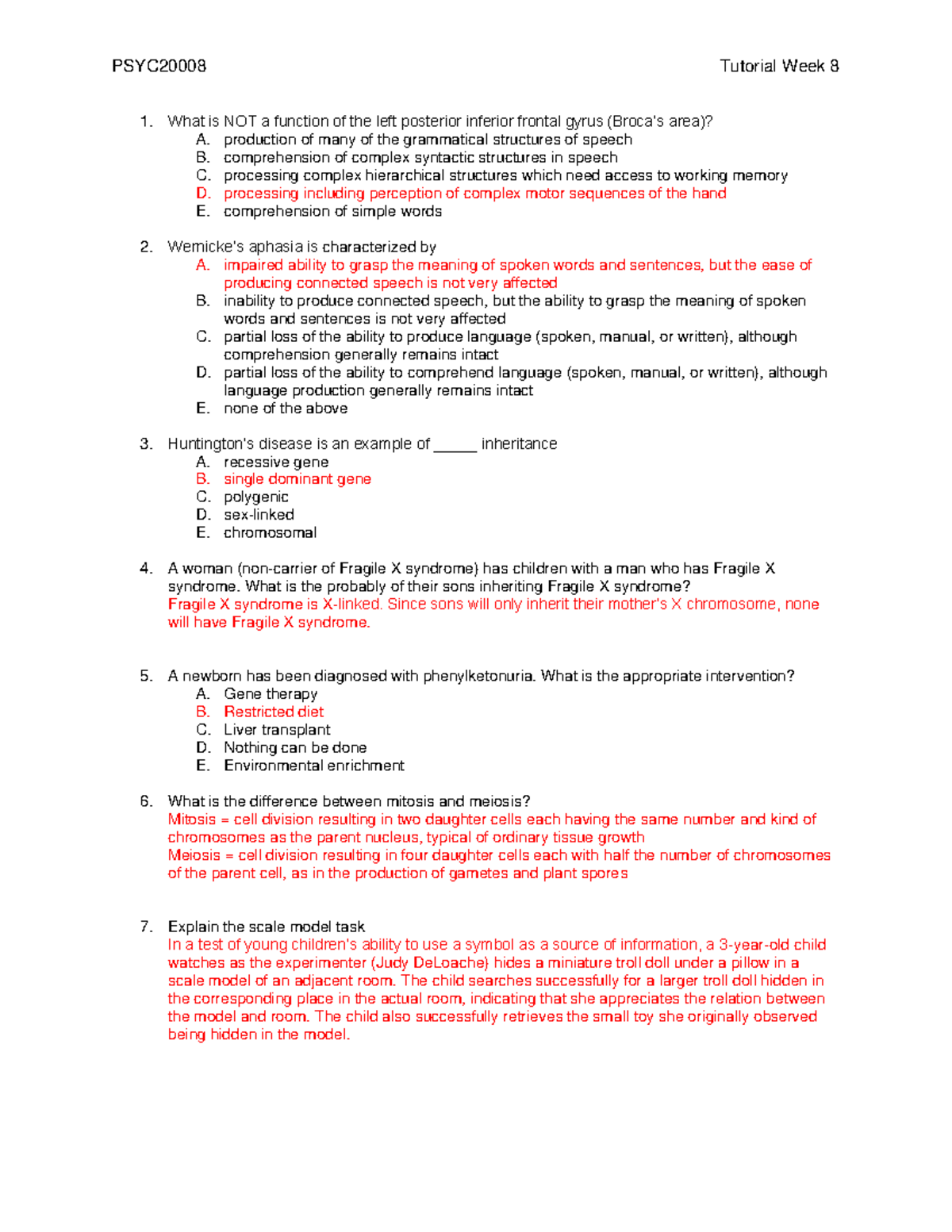 PSYC2000 8 2018 Tutorial Week 8 Answers - Warning: TT: undefined function: 32 PSYC20008 Tutorial ...
