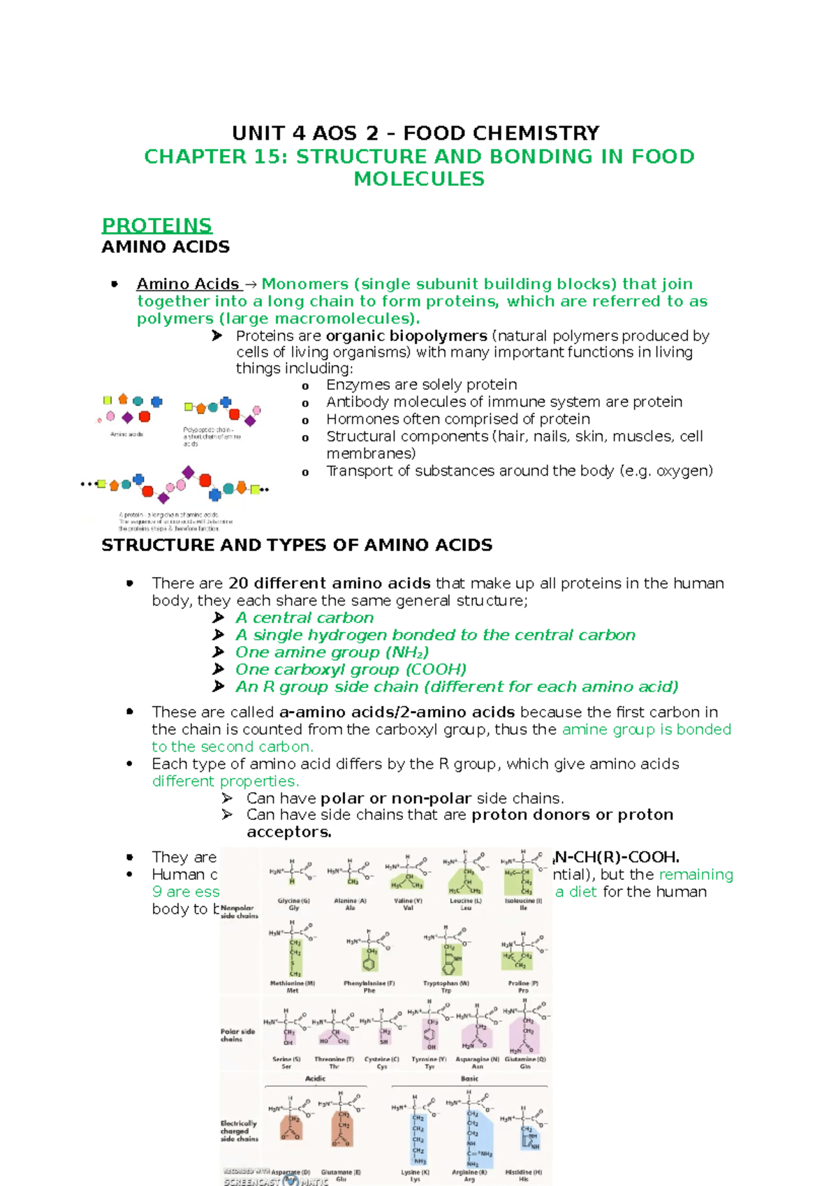 Chemistry background notes - UNIT 4 AOS 2 – FOOD CHEMISTRY CHAPTER 15 ...