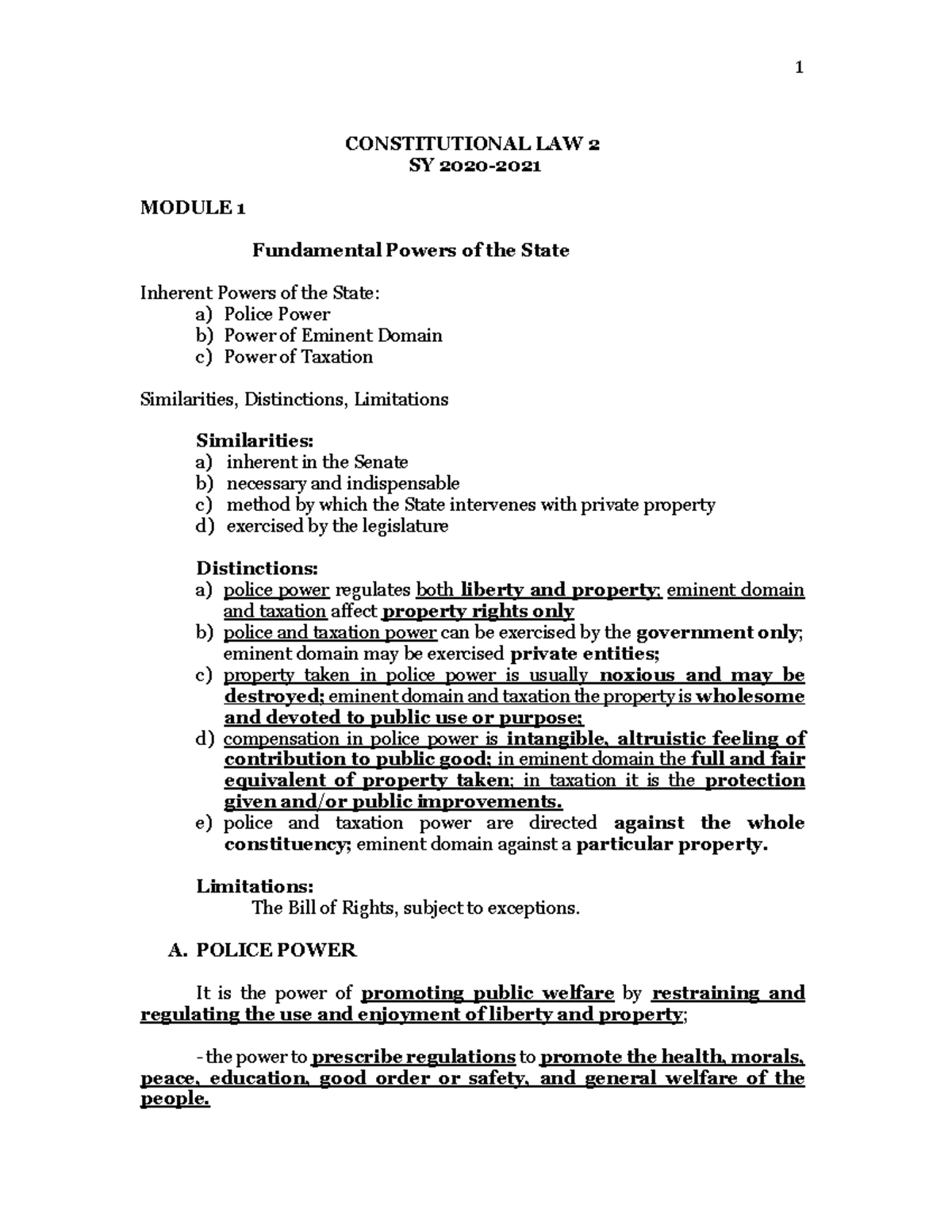 Consti 2 2020-2021 (Module 1) - Consti-law - UM - Studocu