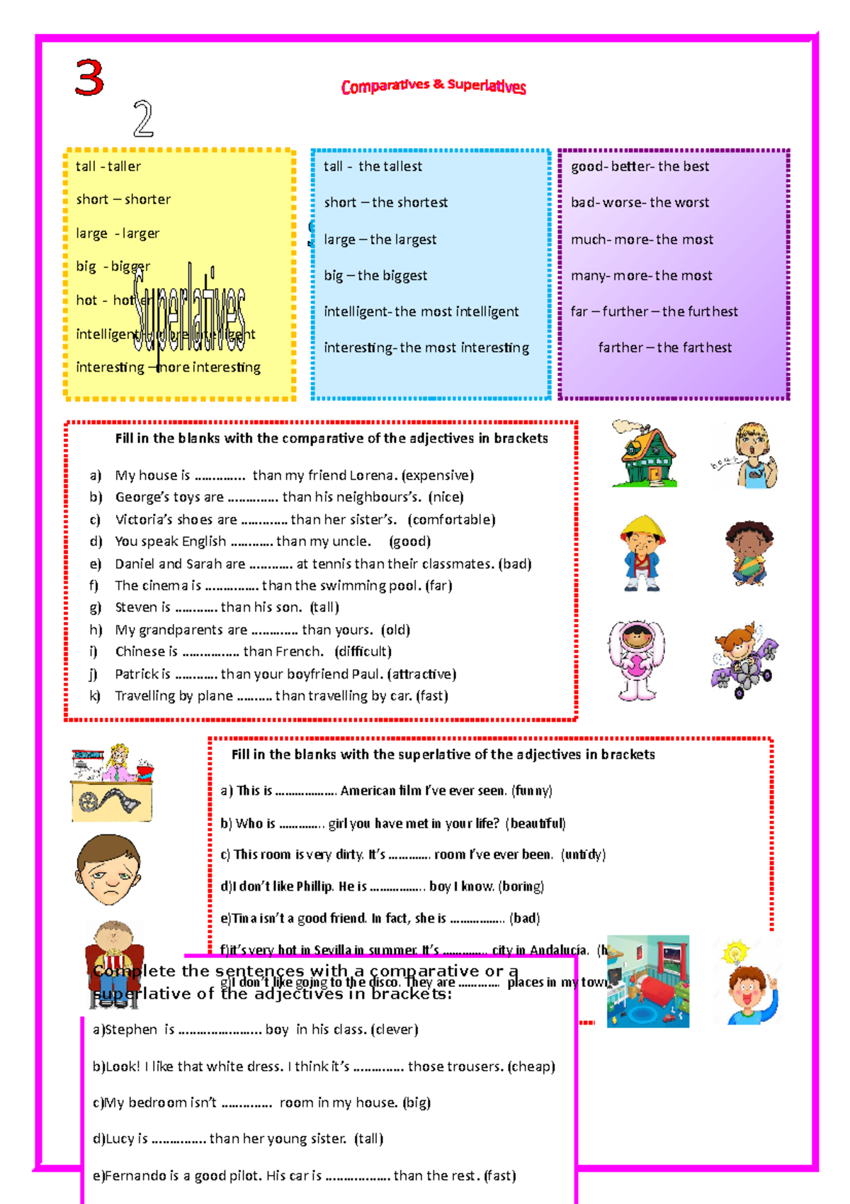 Comparatives and superlatives grammar guides - c good- better- the best ...