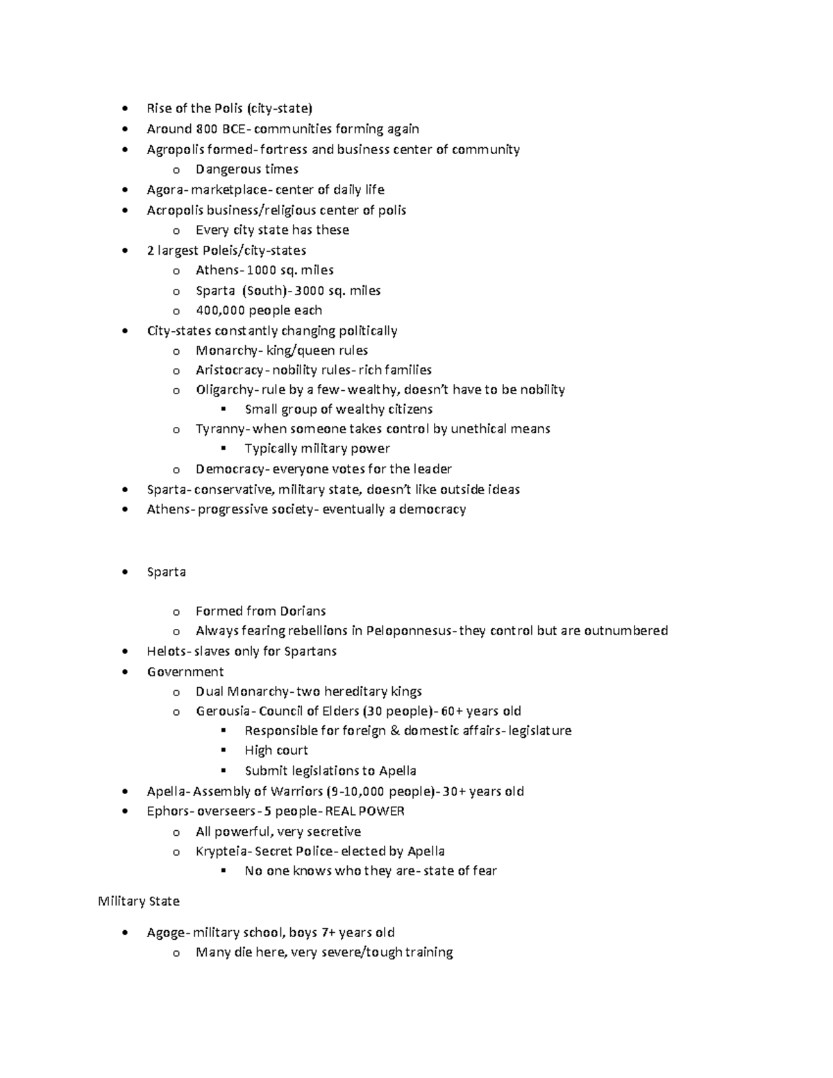 Sparta Government - Rise of the Polis (city-state) Around 800 BCE ...