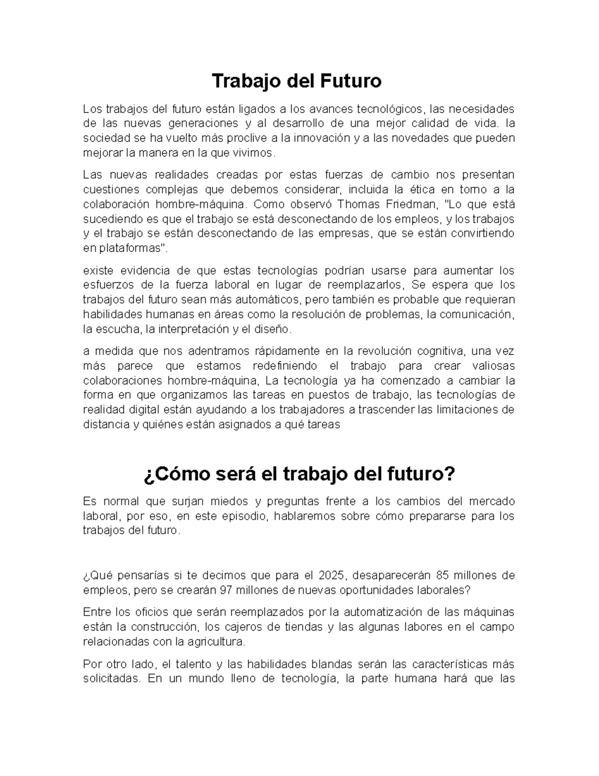Futuro Del Trabajo - nose - Trabajo del Futuro Los trabajos del futuro ...