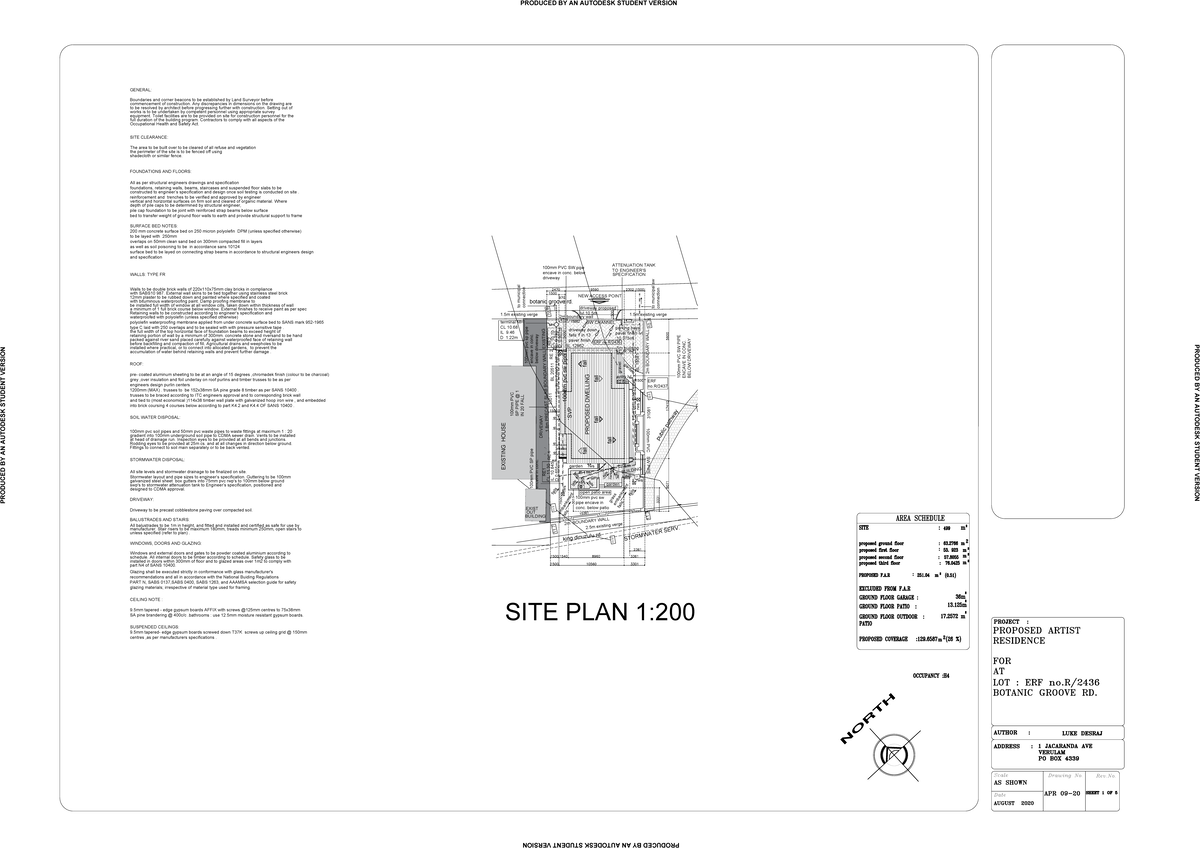 Artists Residence - Drawing of a 3Storey building - SITE CLEARANCE: The ...