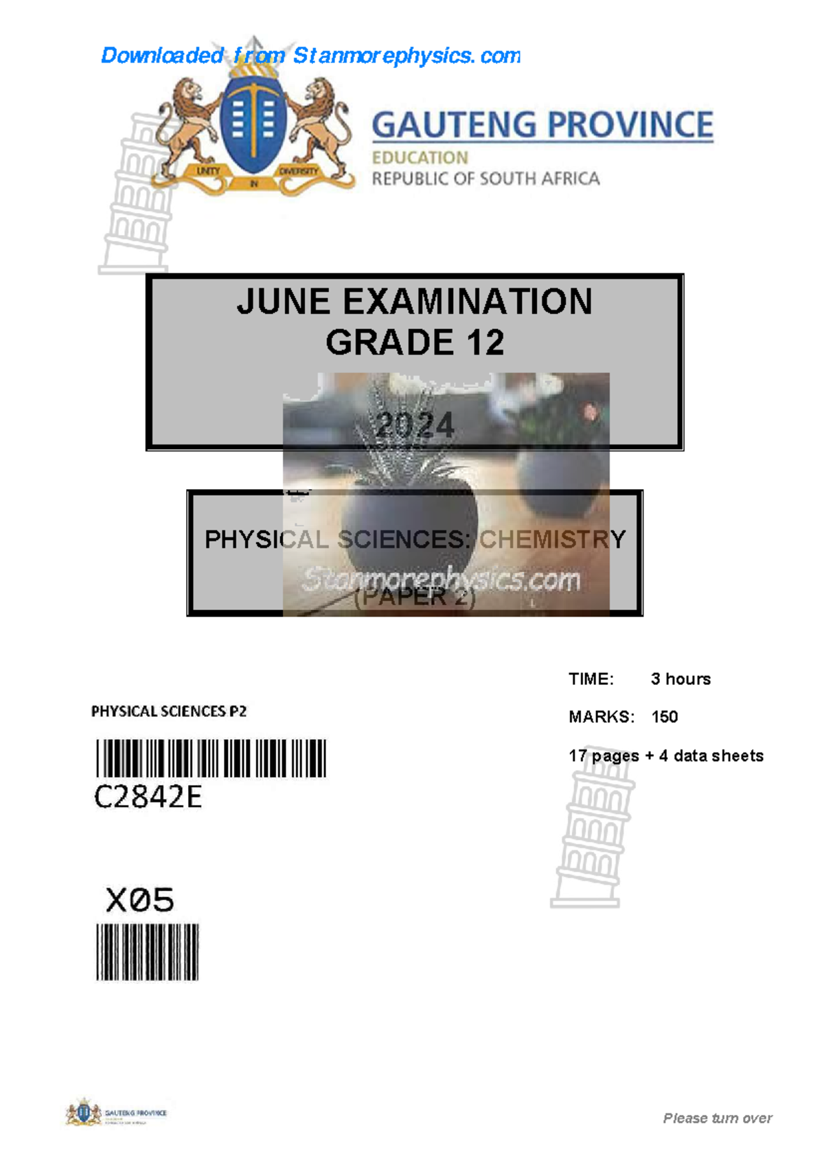 GP Physical Science Grade 12 June 2024 P2 and Memo - JUNE EXAMINATION ...