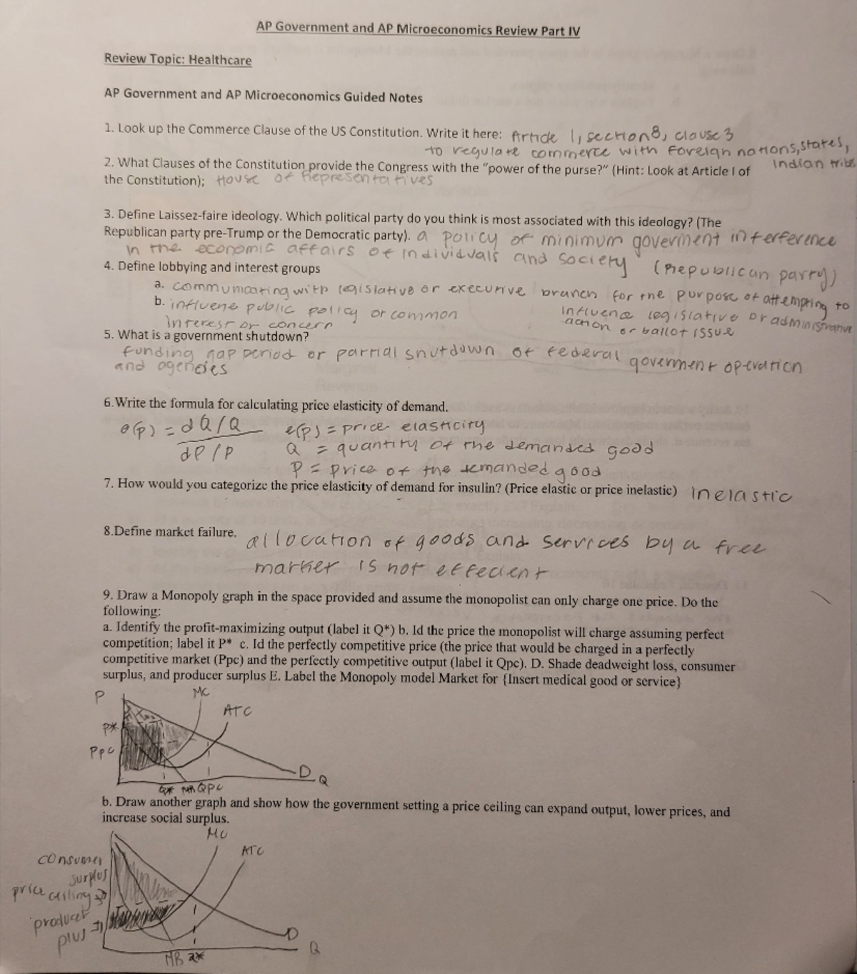 Ap goverment and microeconomics review part vi - ECON2302 - Studocu