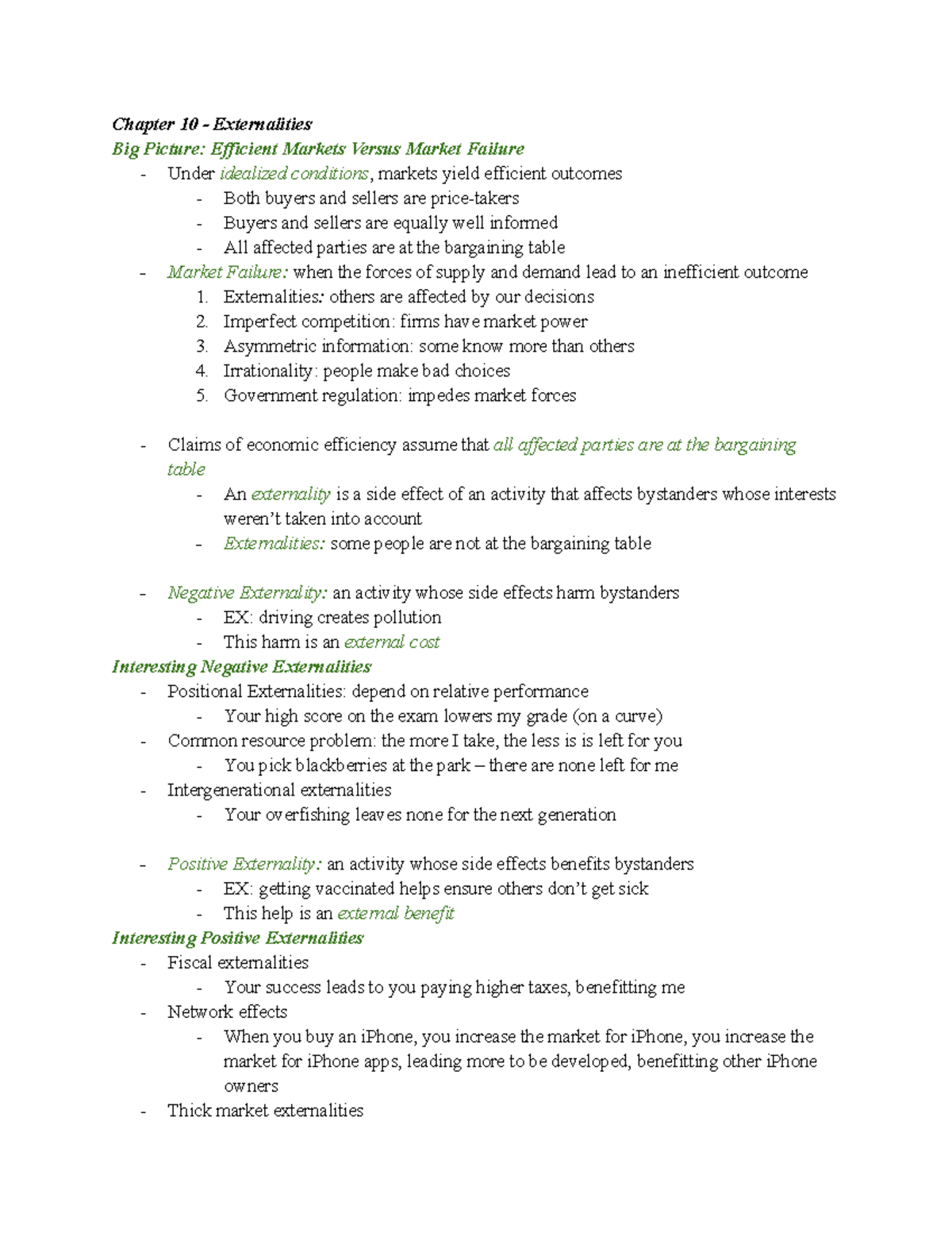 ECON 1 Chapter 10 Lecture Notes - Chapter 10 - Externalities Big ...