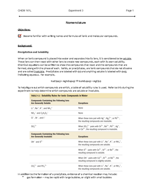 Exp. 4 Prelab - Identification of a Compound - Name ...