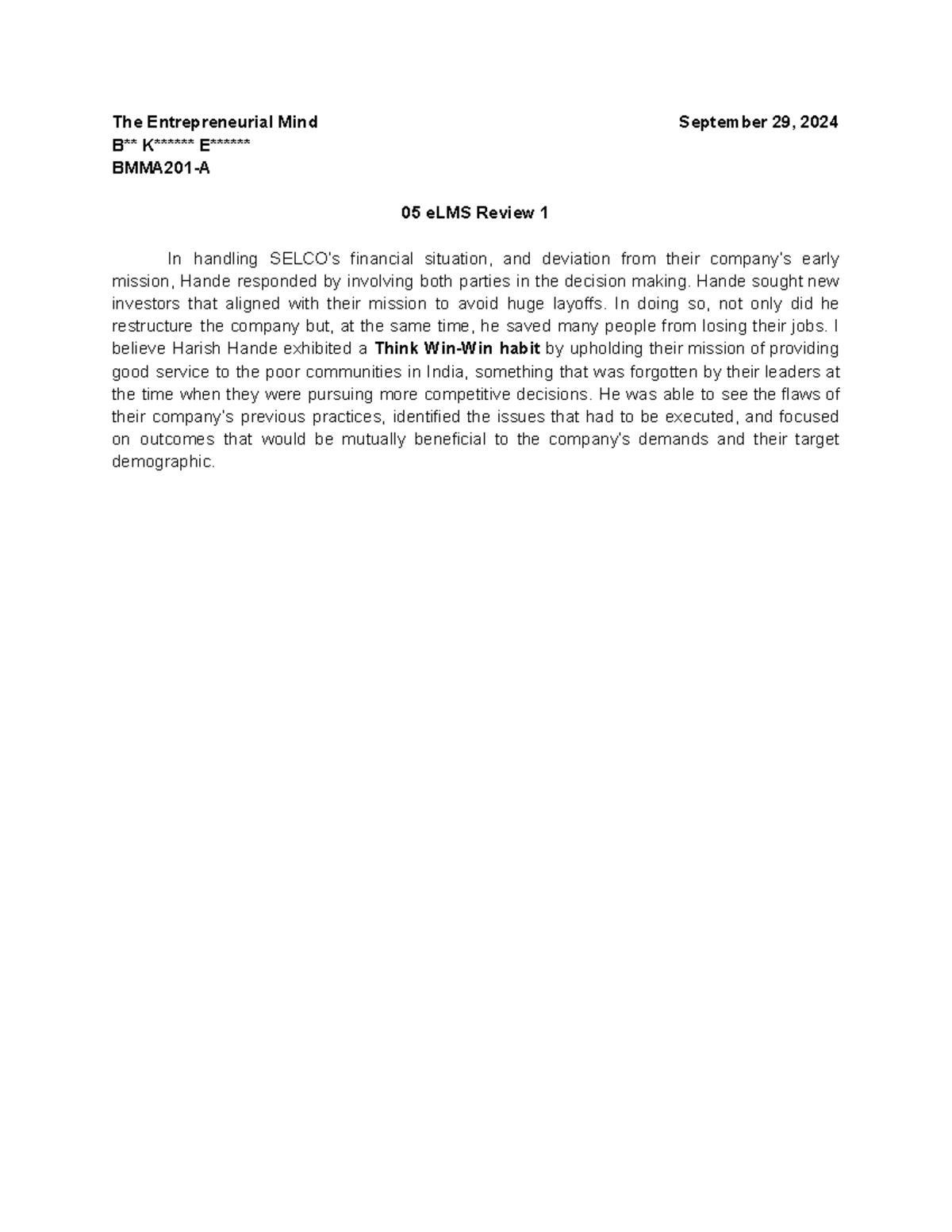 Harish HAnde and SELCO - The Entrepreneurial Mind September 29, 2024 B ...