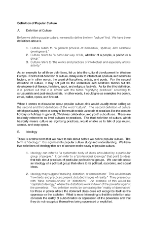 Popular Pop Culture Assignment 2 - ACTIVITY Enumerate three (3 ...