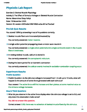 Skeletal muscle lab part 1 - BIO 221 - Studocu