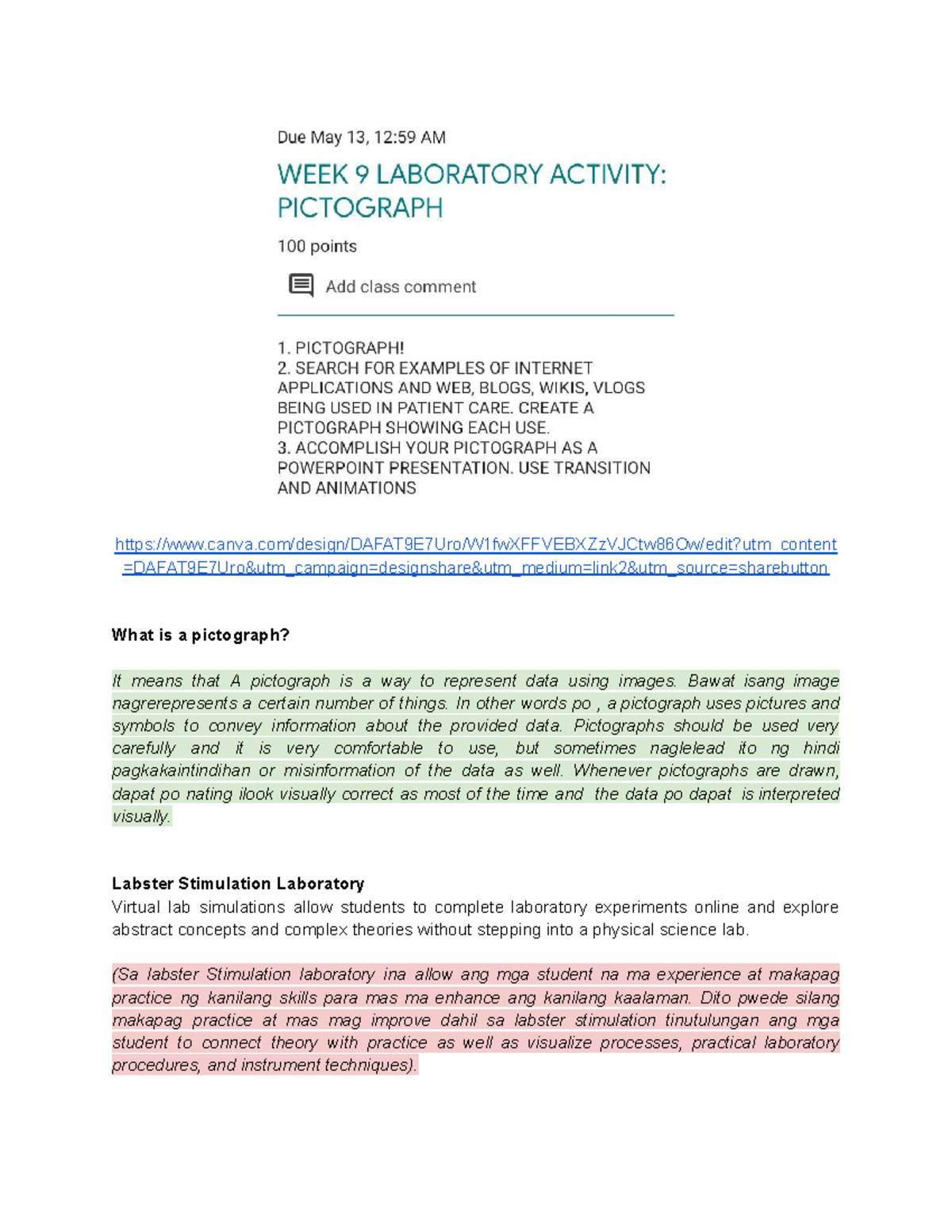 Pictograph Script Nursing - canva/design/DAFAT9E7Uro ...