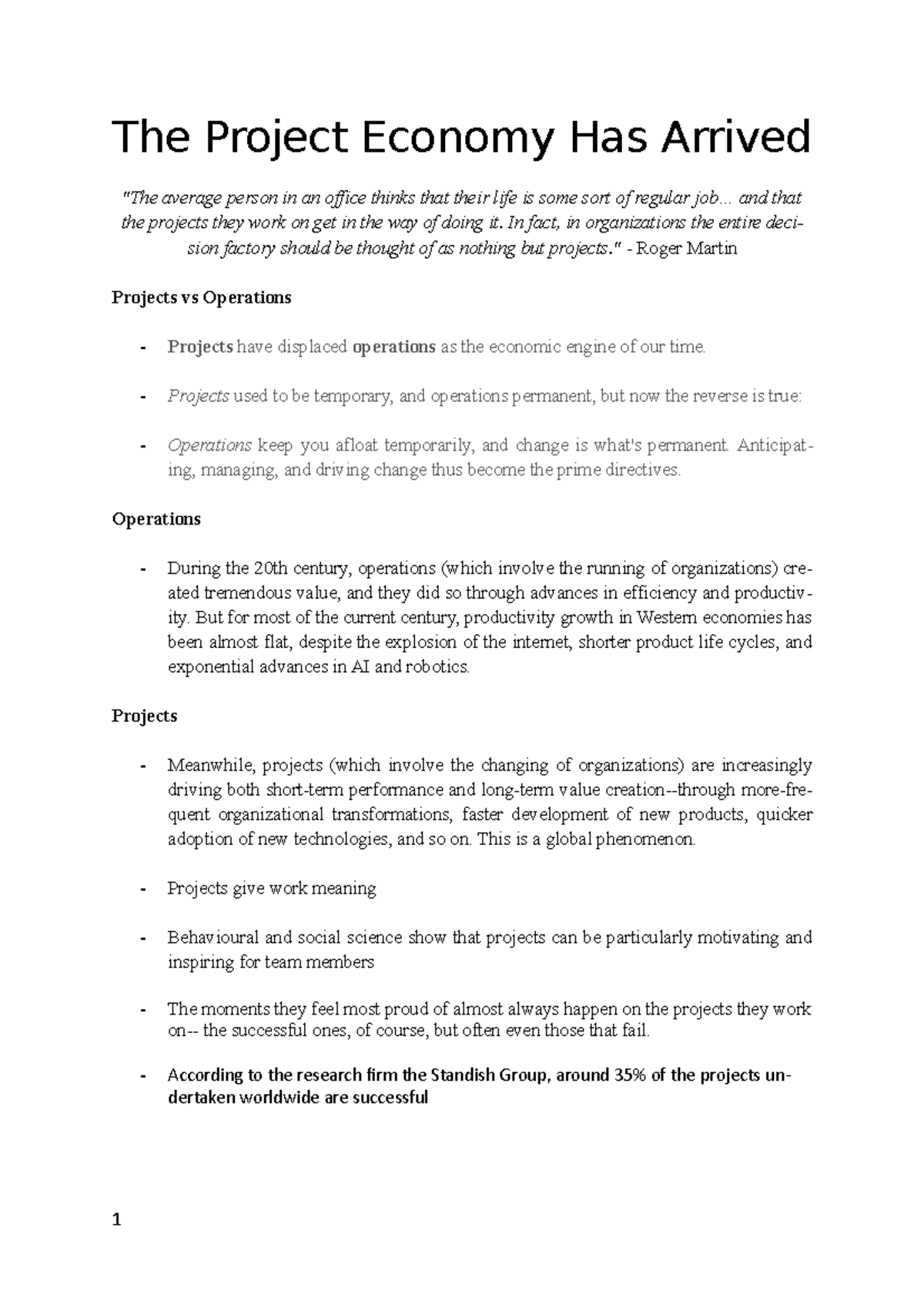 The Project Economy Has Arrived - The Project Economy Has Arrived "The ...