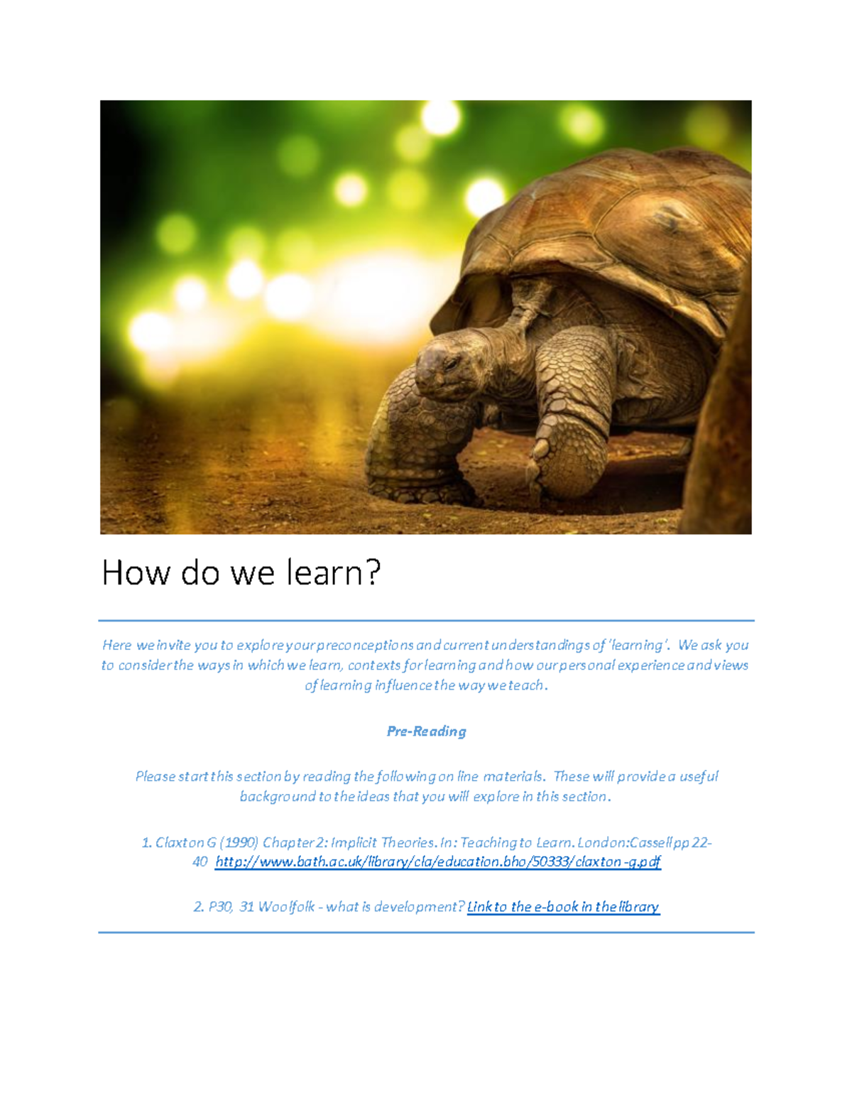 01 How do we learn - How do we learn? Here we invite you to explore ...
