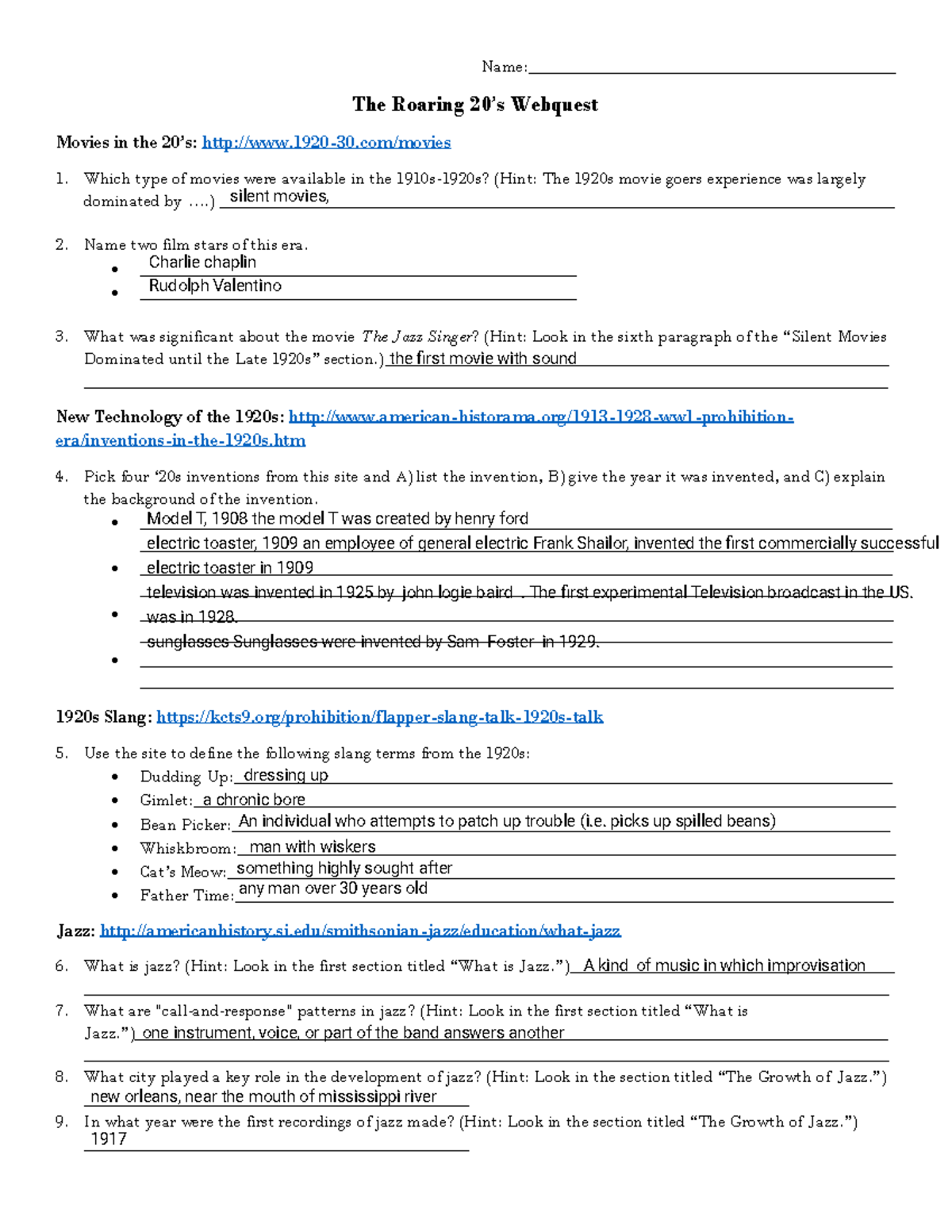 Kami Export - Roaring%2020s%20Webquest - Name