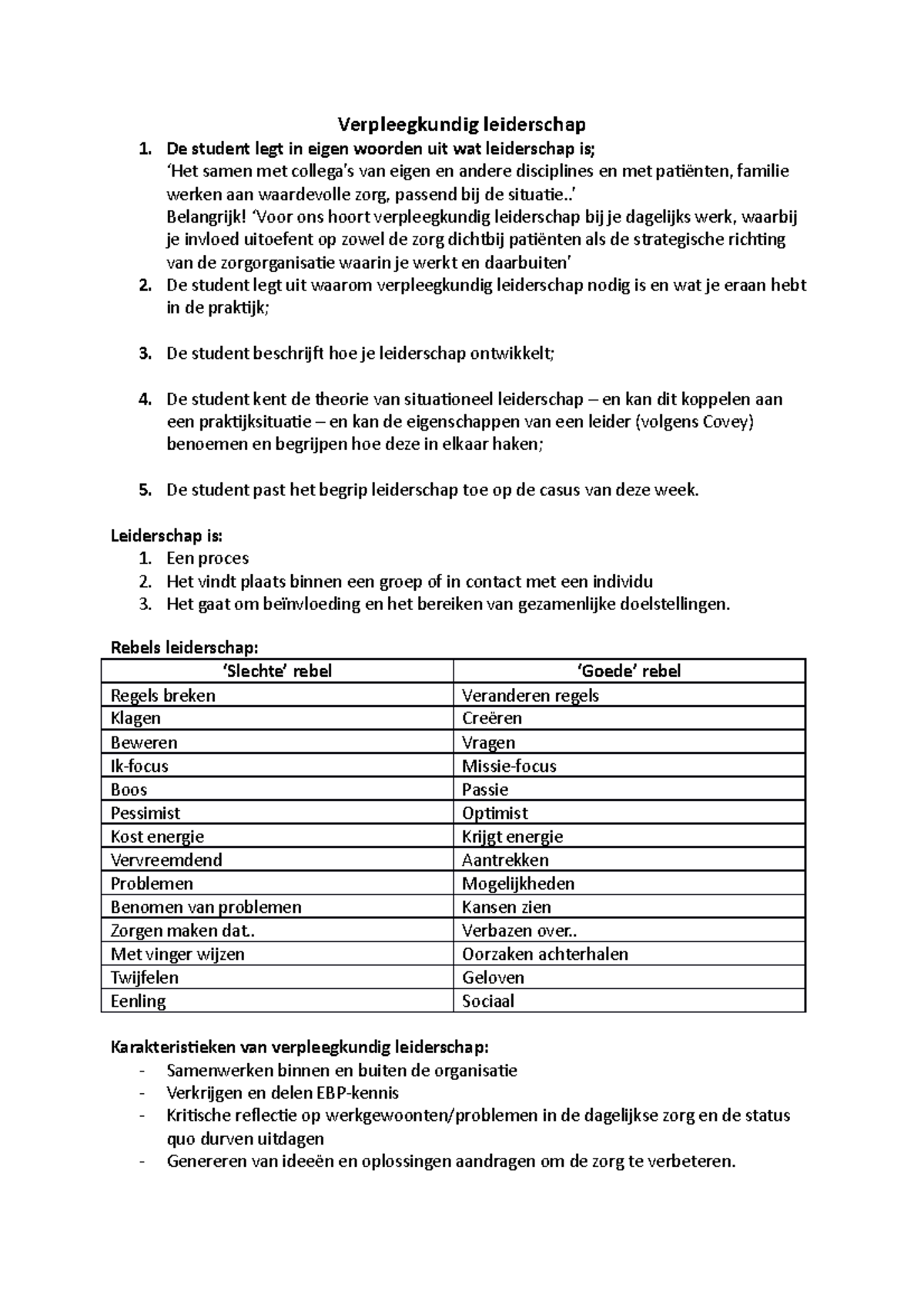 Verpleegkundig leiderschap - .’ Belangrijk! ‘Voor ons hoort ...