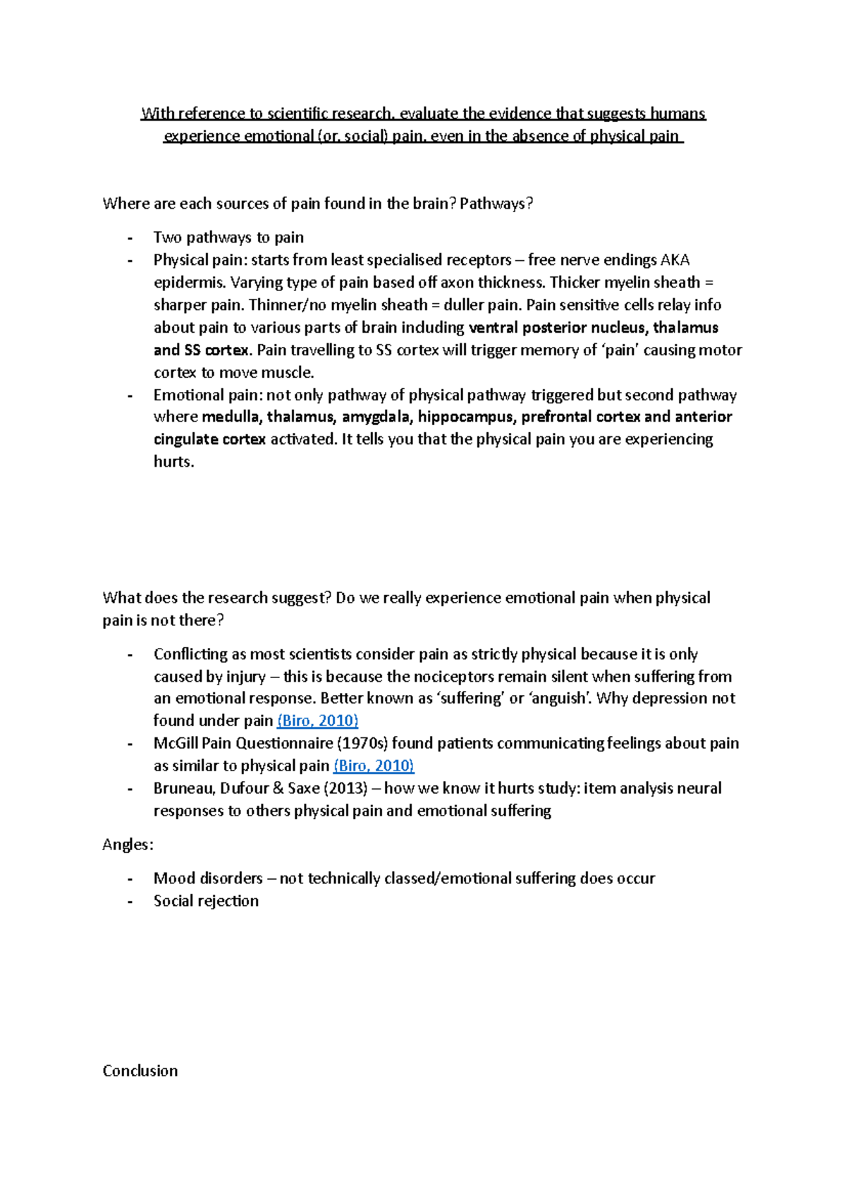 Sensory system essay plan - With reference to scientific research ...