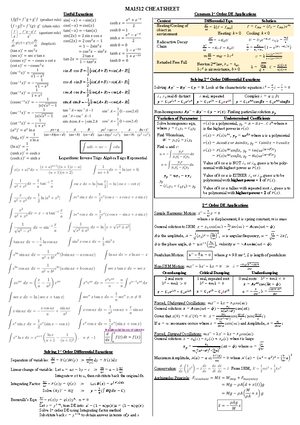 MA1512 TUT1 - MA1512 TUTORIAL 1 Solve the following differential equations: (a)x(x+ 1)y′= 1 (b ...