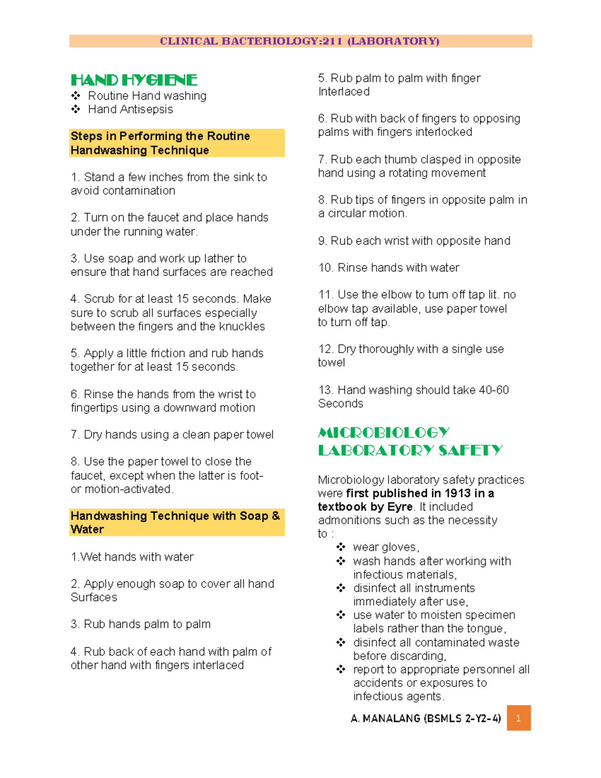 Bactelab - Prelims- Finals - CLINICAL BACTERIOLOGY:211 (LABORATORY) A ...