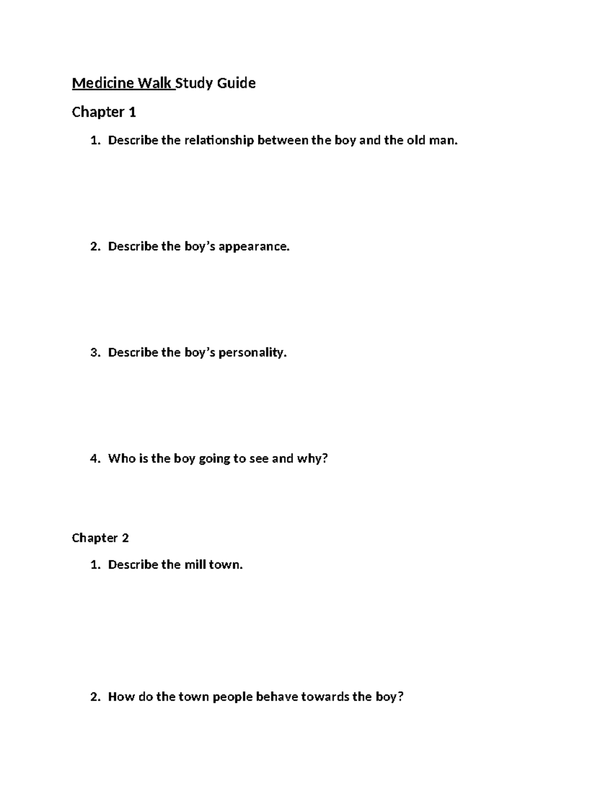 Medicine Walkby Richard Wagamesestudyguide-1 - Medicine Walk Study ...