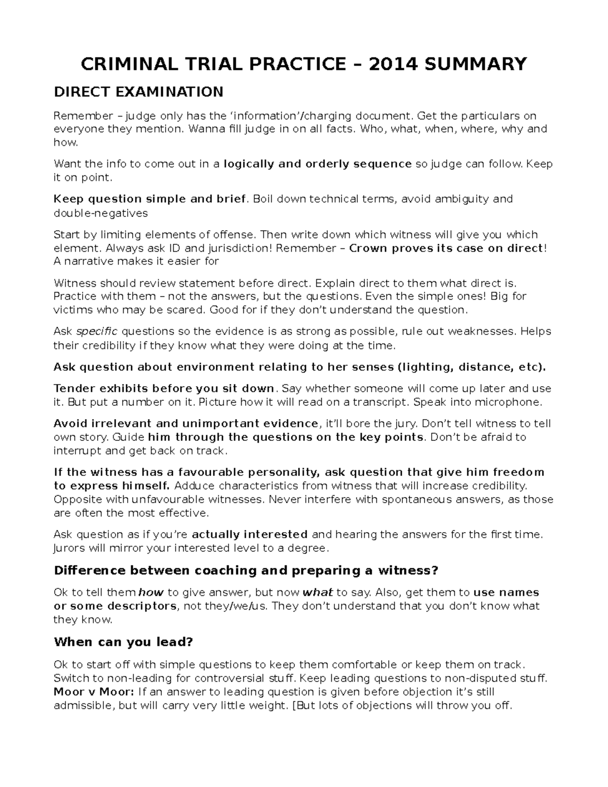 Crim Trial Practice 2014 Driscol CANs - CRIMINAL TRIAL PRACTICE 2014 ...