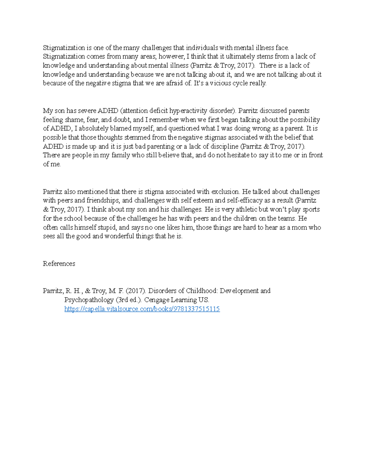 COUN 5240 Stigma - Assignment - Stigmatization is one of the many ...