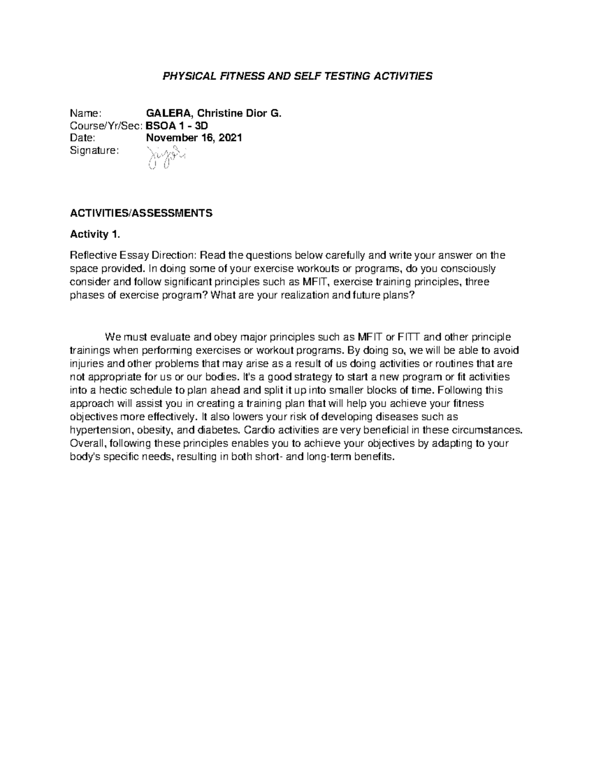 Chapter 2 PHYSICAL FITNESS AND SELF TESTING ACTIVITIES - Office ...