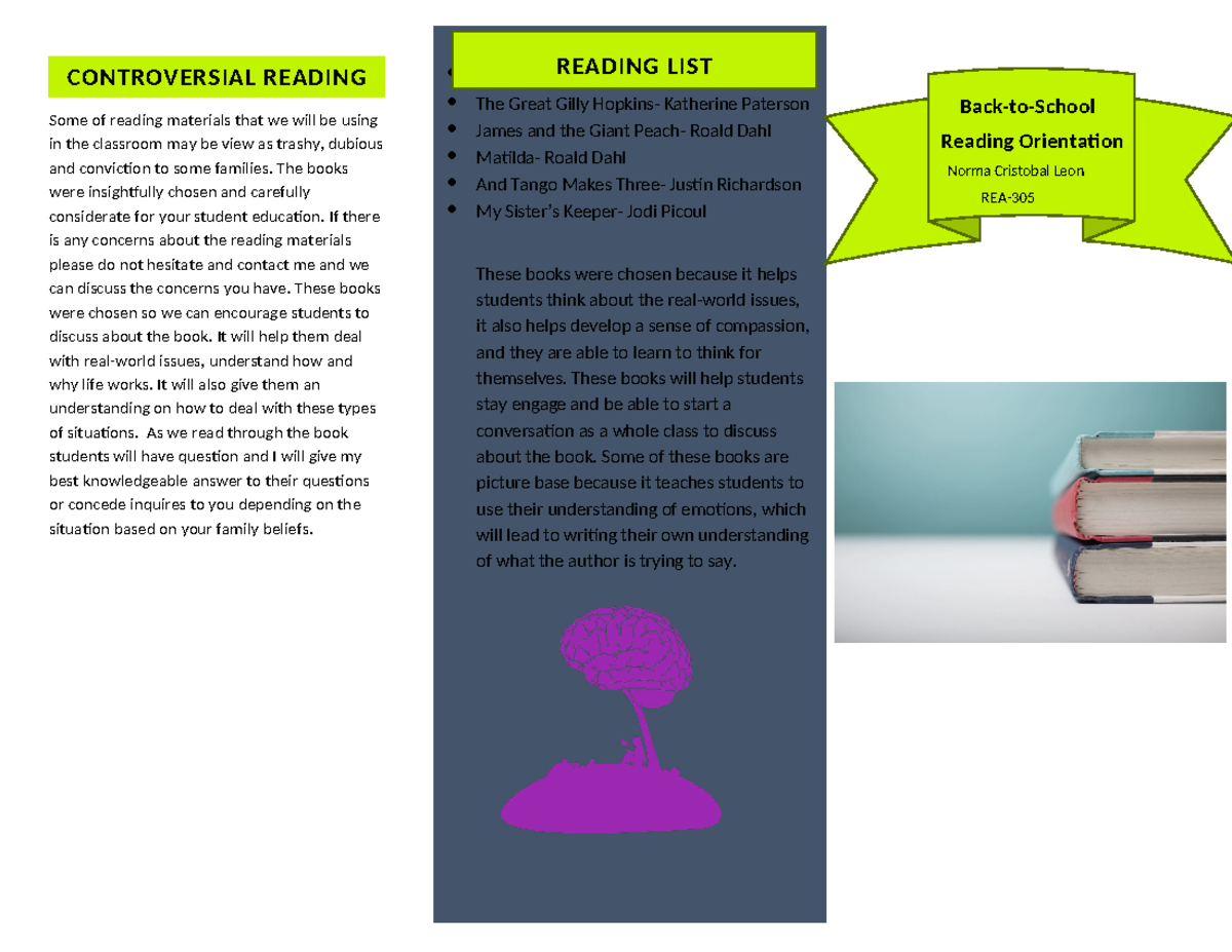 Reading standards - CONTROVERSIAL READING Some of reading materials ...