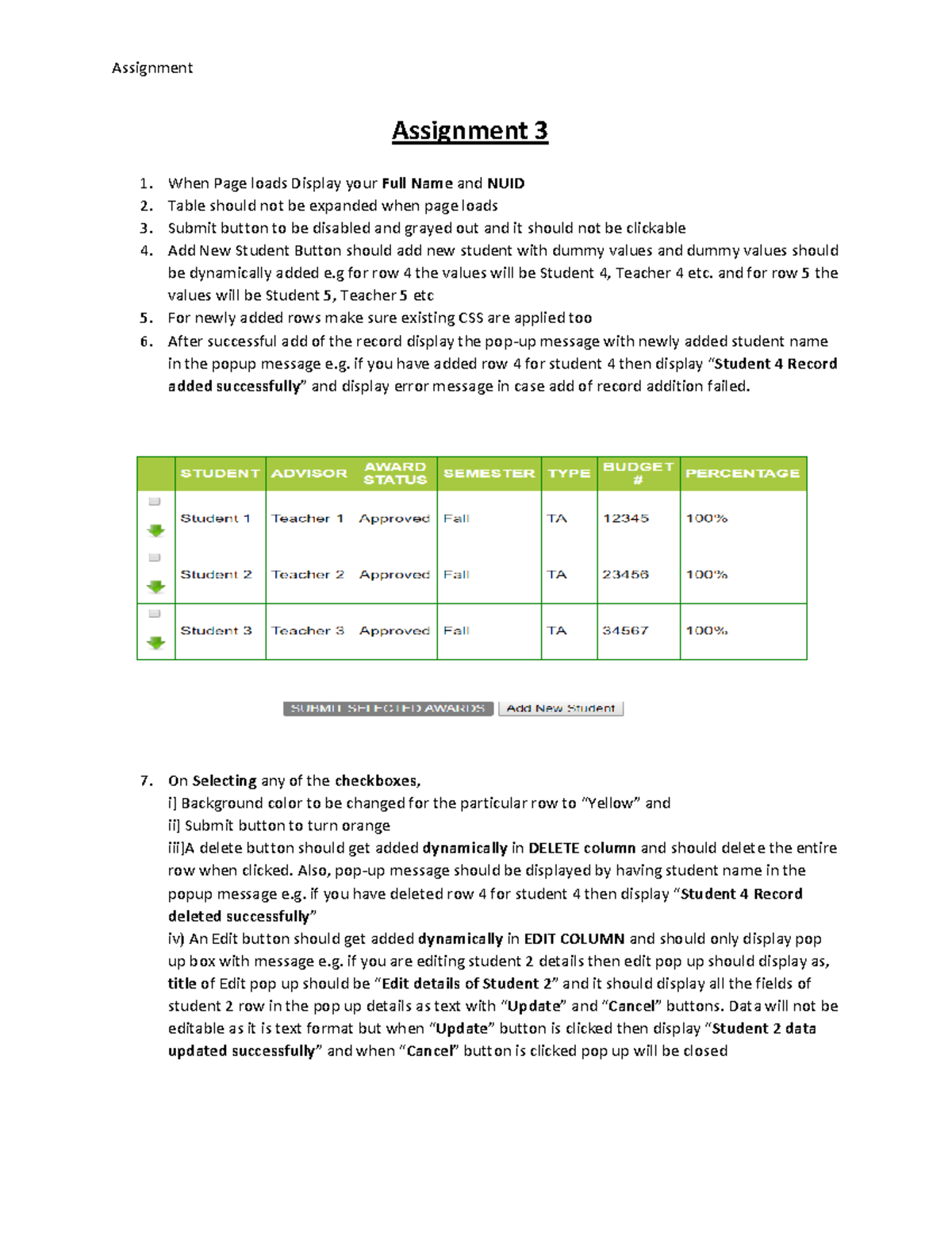 Assignment-3 - Assignment-3 - Assignment Assignment 3 When Page loads ...