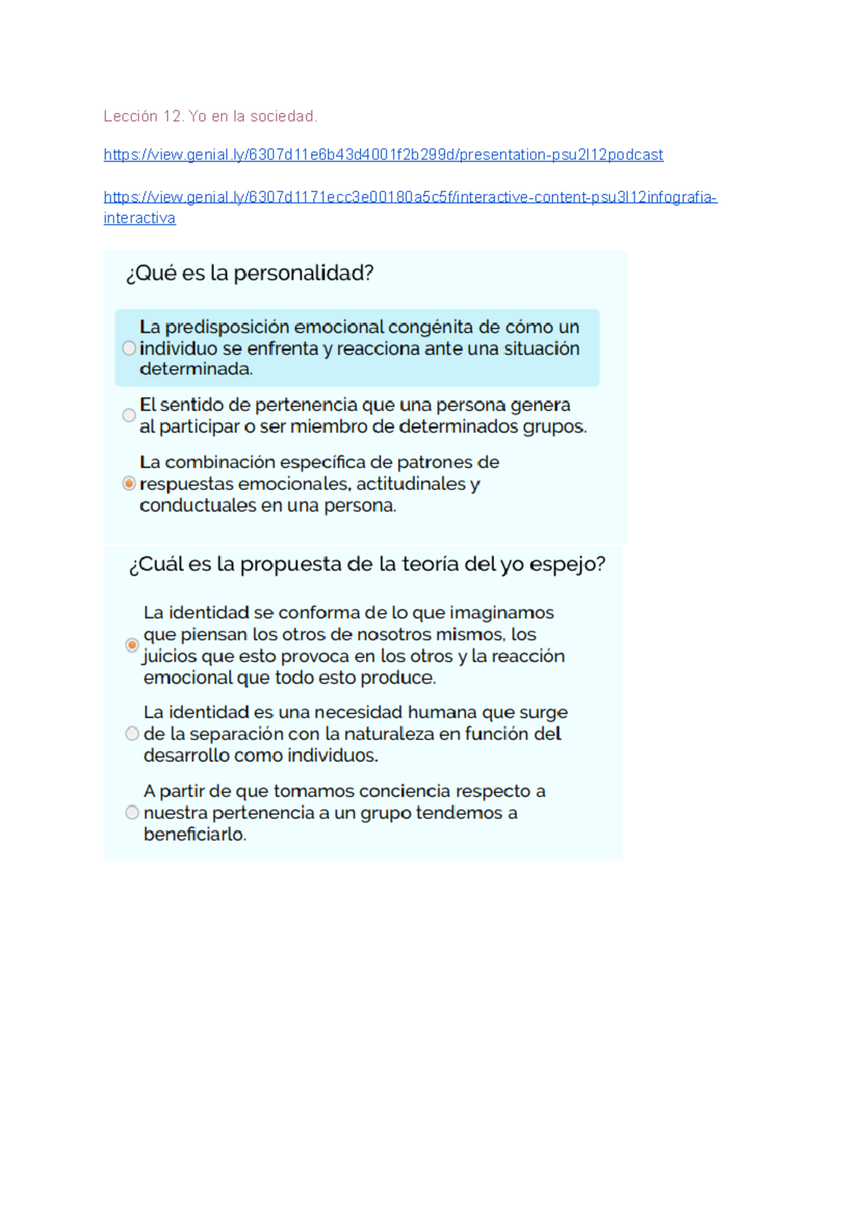 Lección 12. Yo en la sociedad - Psicología Educativa - Lección 12. Yo ...