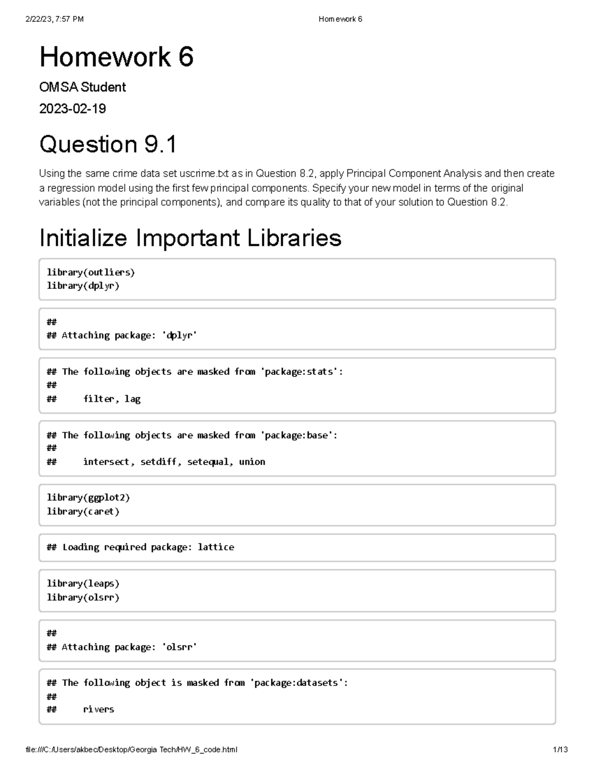 Homework 6 Final - Information - Homework 6 OMSA Student 2023-02 ...