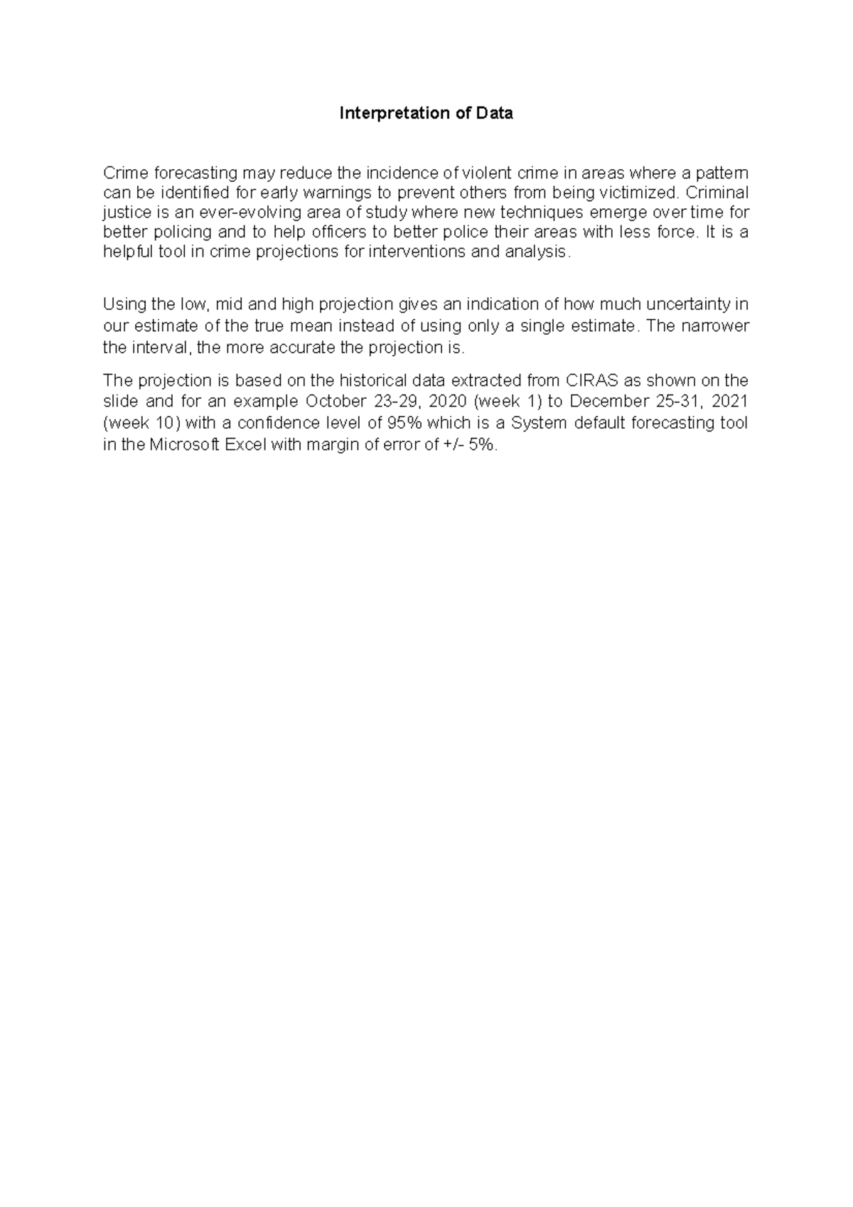 Criem Forecasting - Interpretation of Data Crime forecasting may reduce ...