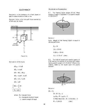 3 Hydrostatic-force tutorial-solution - Tutorial 3 Hydrostatic force on submerged bodies A ...