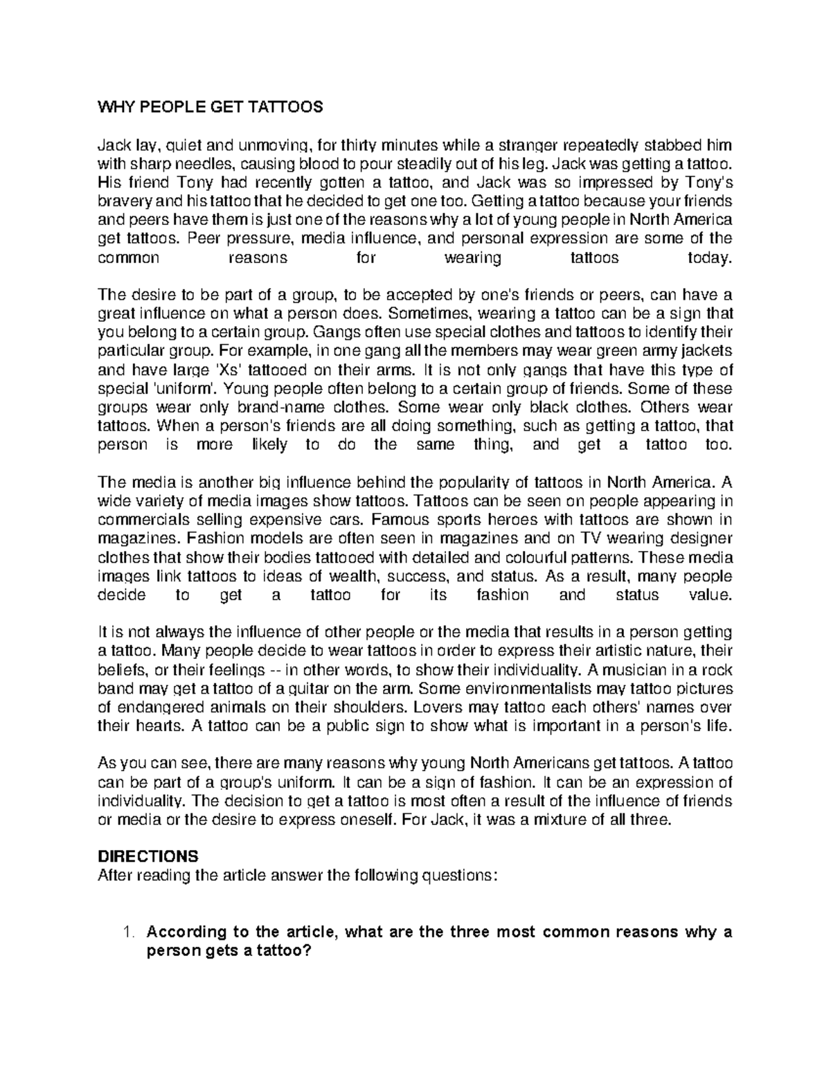 WHY People GET Tattoos - Ya déjenme - WHY PEOPLE GET TATTOOS Jack lay ...