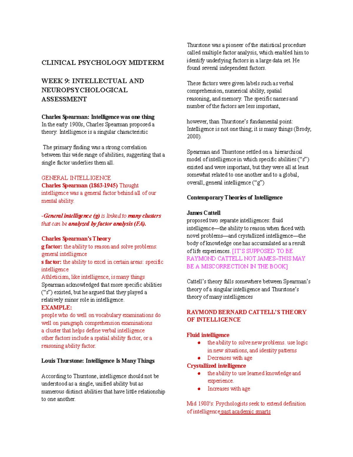 Clinical Psychology-Midterm - CLINICAL PSYCHOLOGY MIDTERM WEEK 9 ...