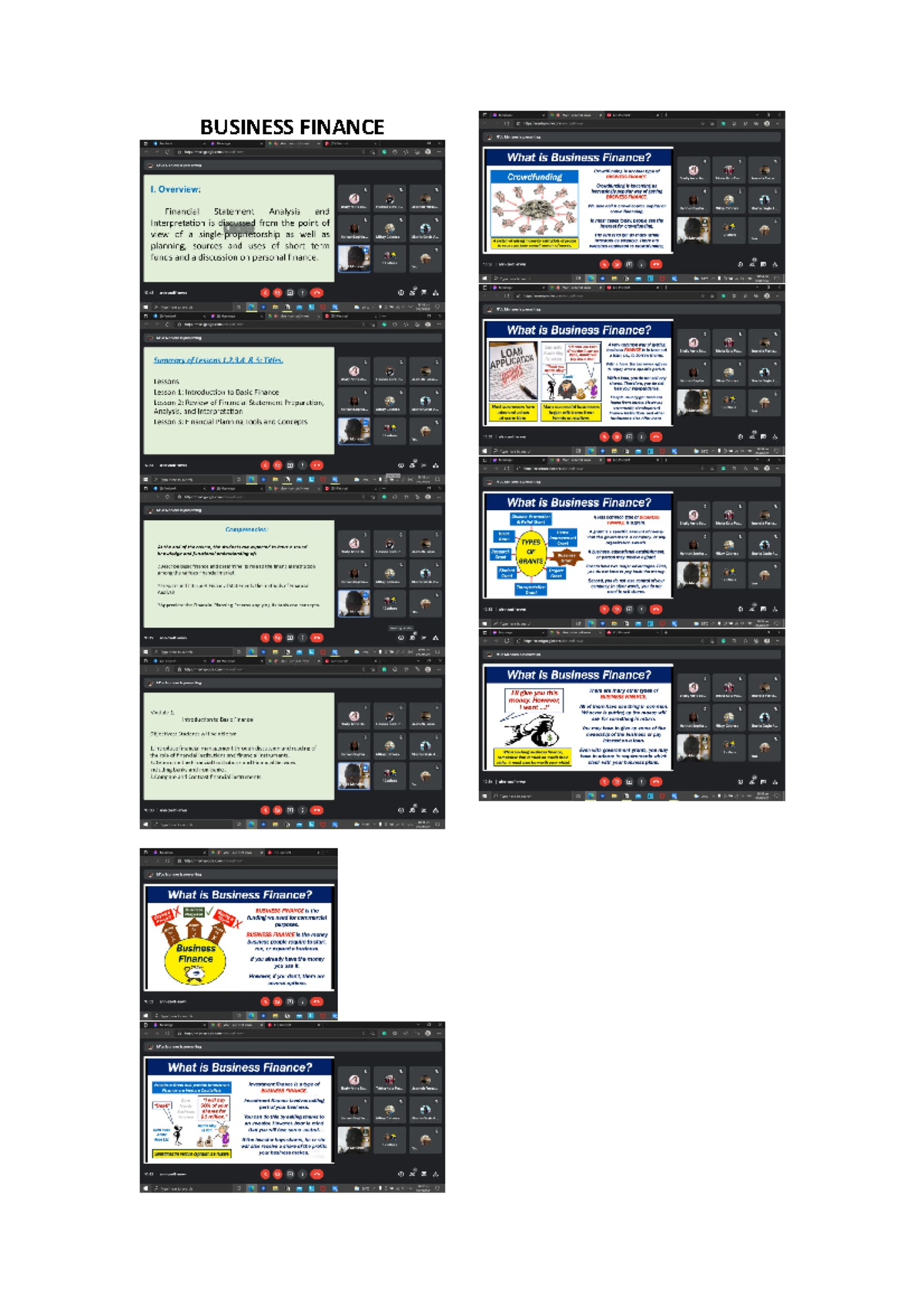 Business Finance Lesson Overview - Business Administration - BUSINESS ...