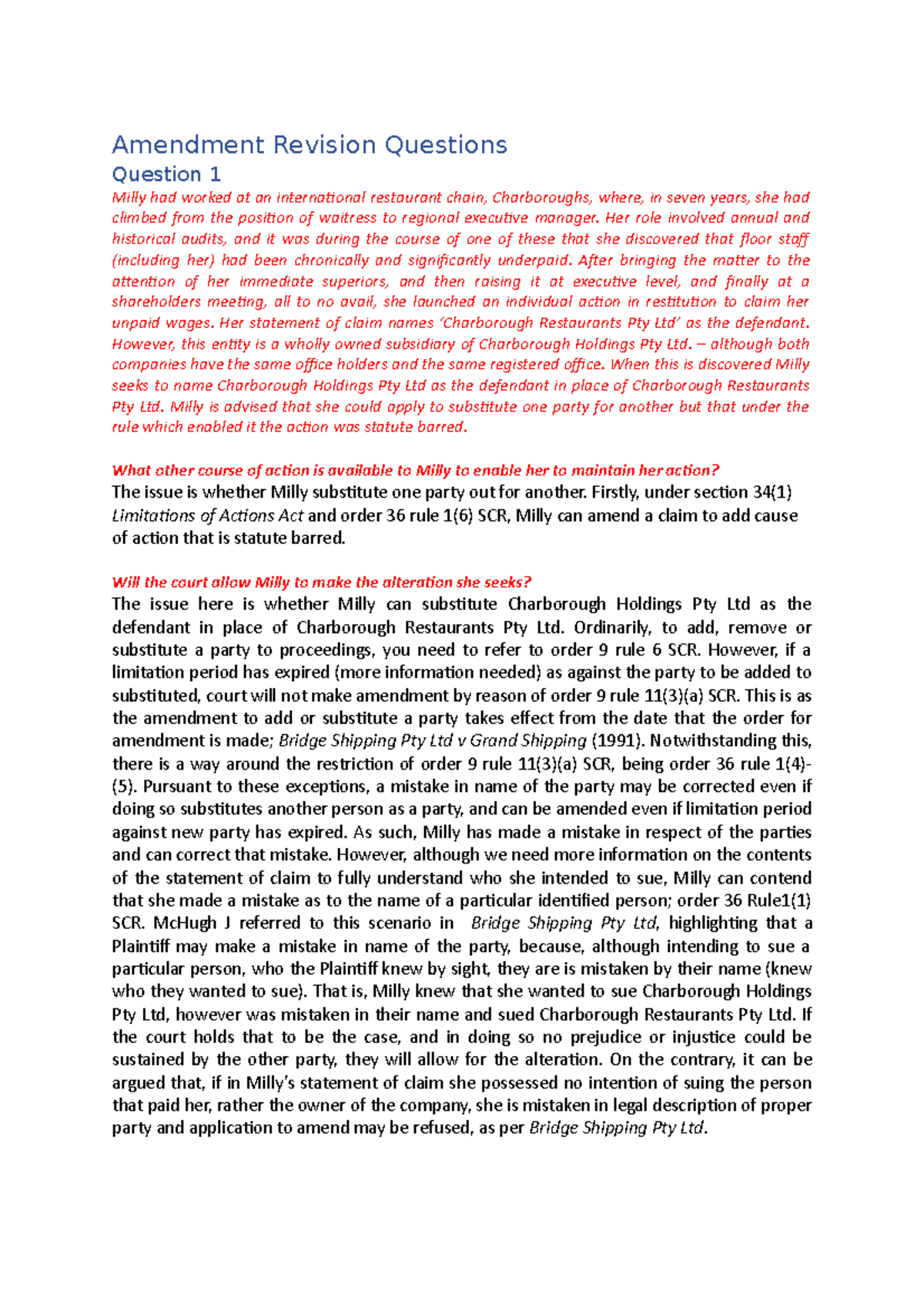 Amendment Review Questions and Answers - Amendment Revision Questions ...