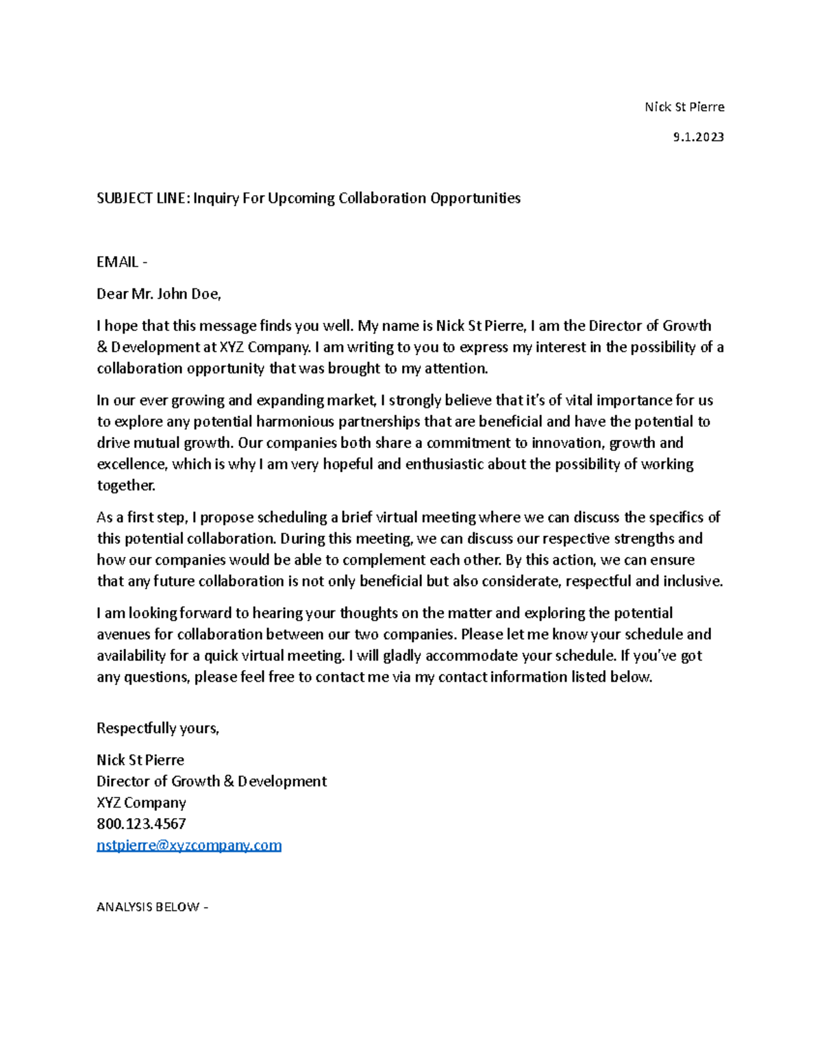 RHM2Task1- Writing a Professional Email - Nick St Pierre 9. SUBJECT ...