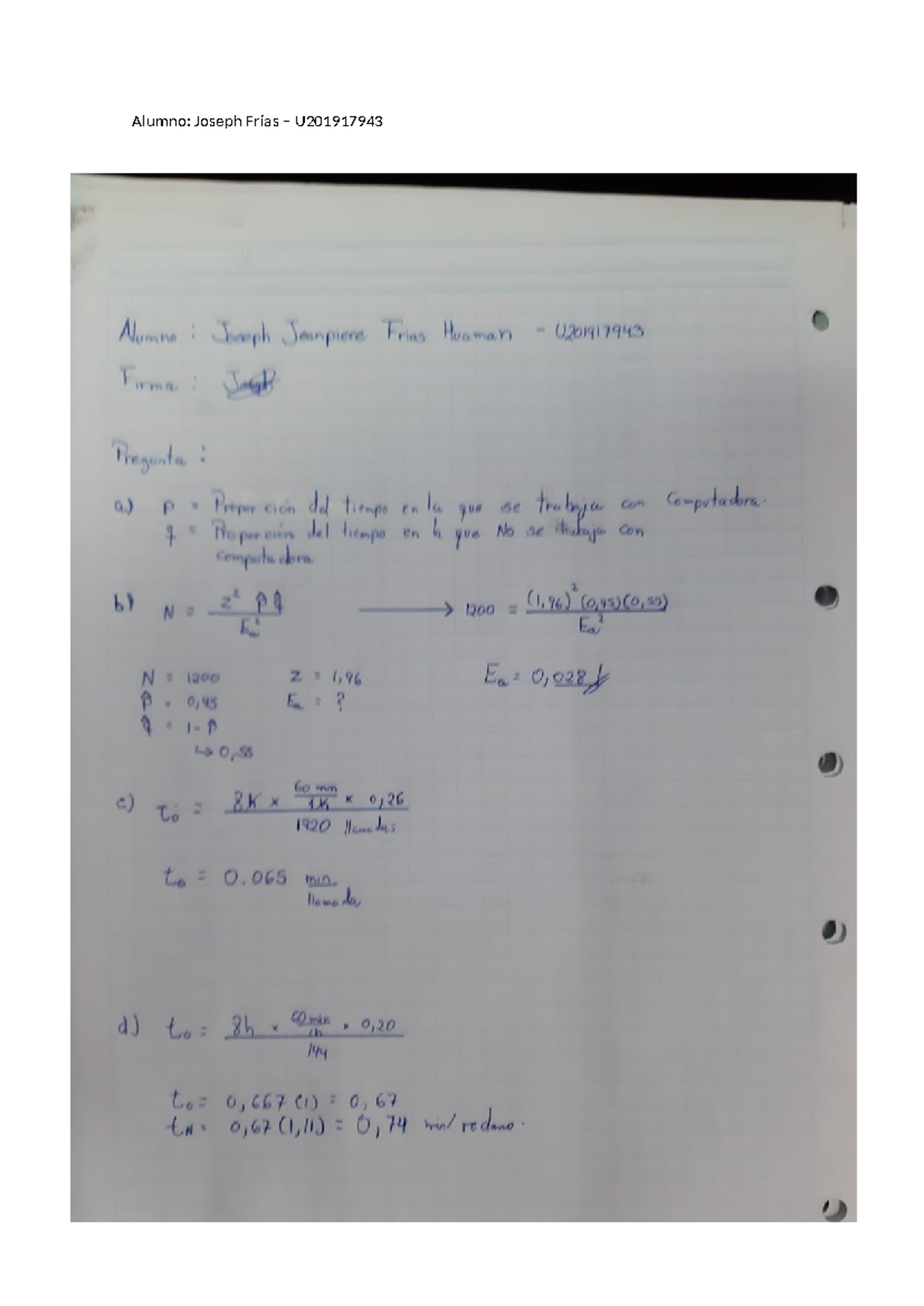 PC3 - Administracion para ingenieros - Alumno: Joseph Frias – U - Studocu