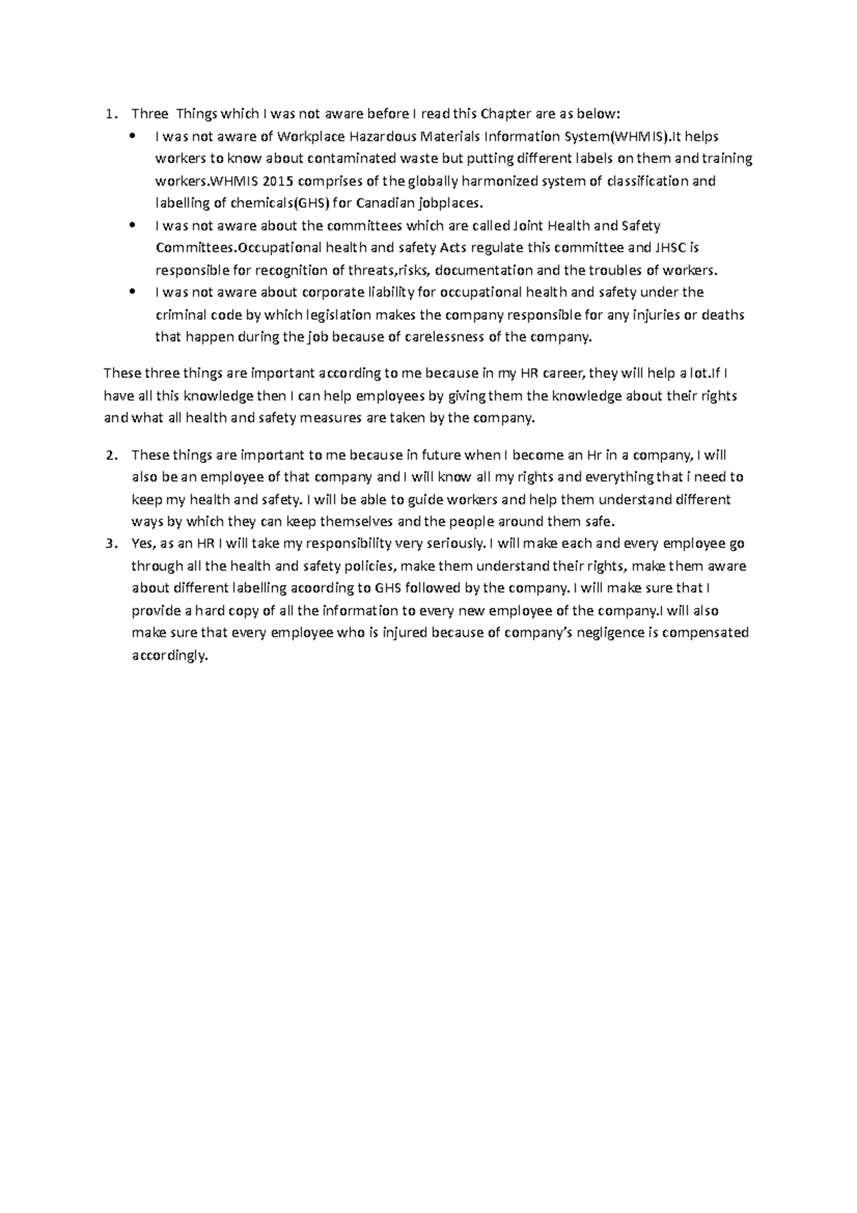 Chapter 2 Reflection Journal Submission - Three Things which I was not ...