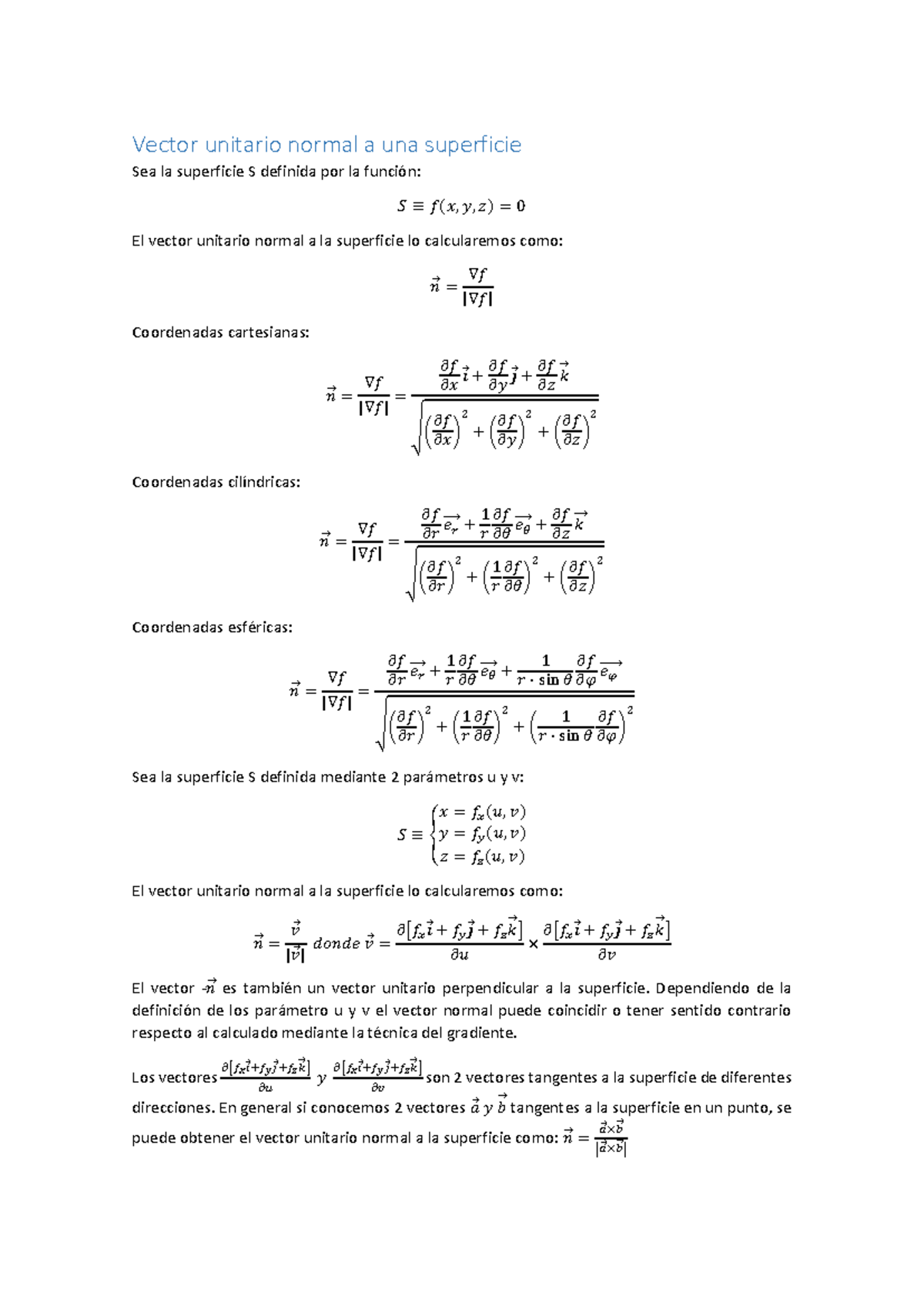 04 - Vector normal a una superficie - Vector unitario normal a una ...